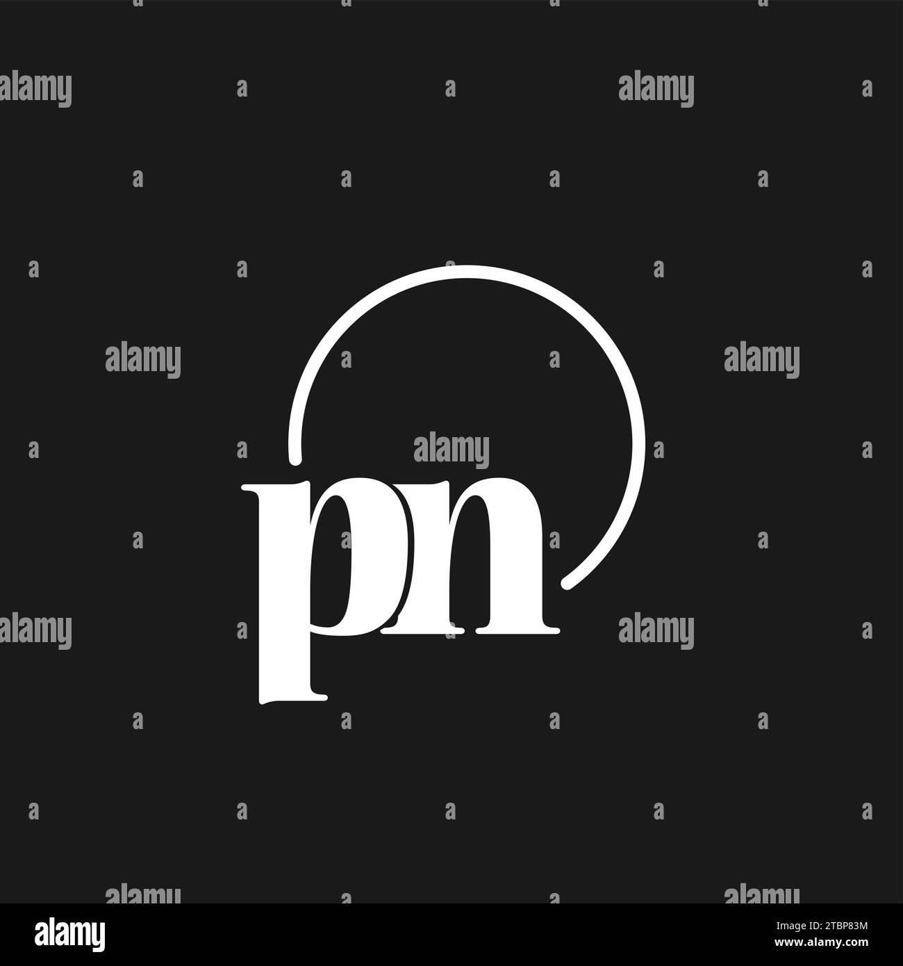 PN logo initials monogram with circular lines, minimalist and clean ...