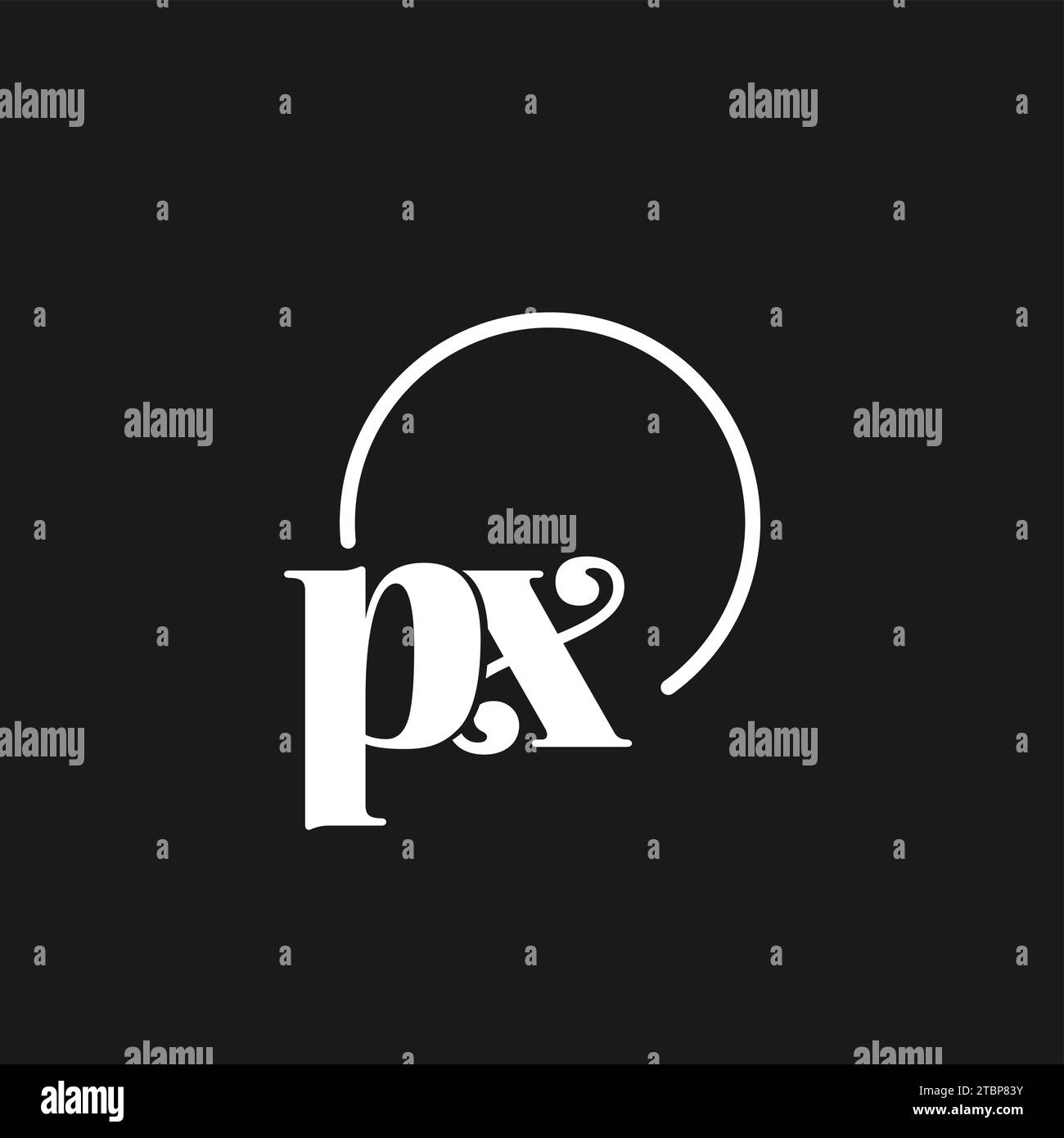 PX logo initials monogram with circular lines, minimalist and clean logo design, simple but ...