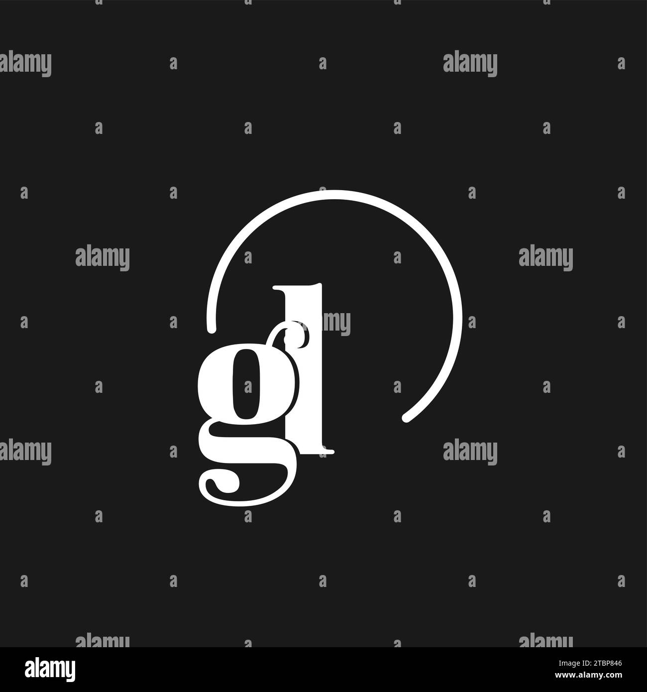 GL logo initials monogram with circular lines, minimalist and clean ...