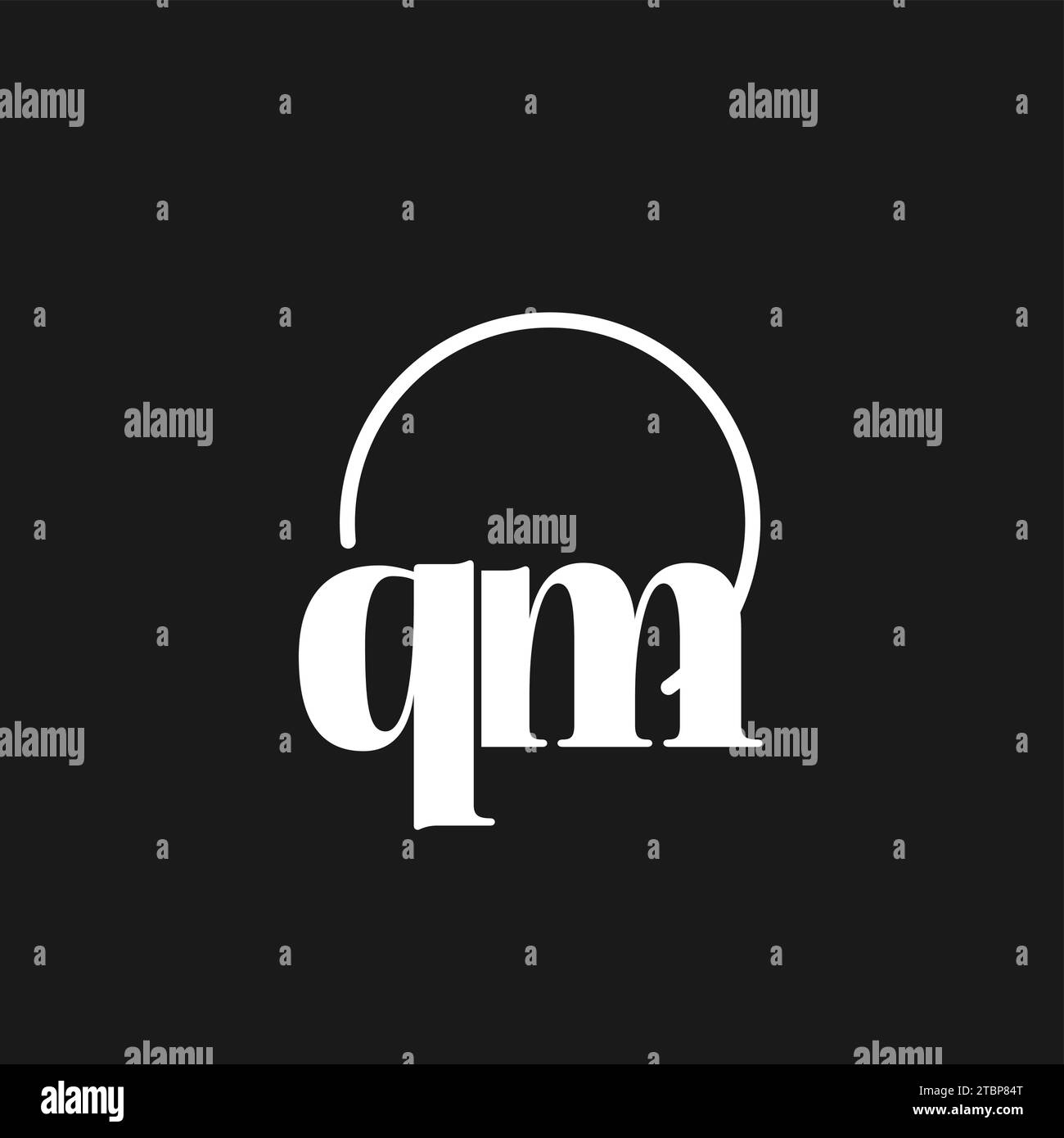 QM logo initials monogram with circular lines, minimalist and clean ...