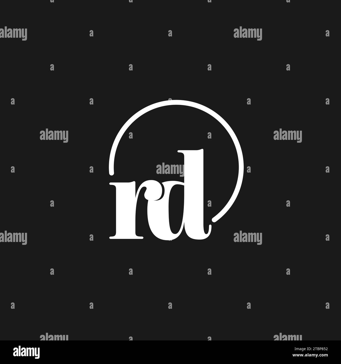RD logo initials monogram with circular lines, minimalist and clean ...