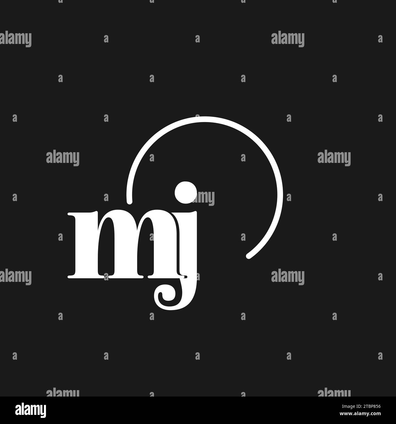MJ logo initials monogram with circular lines, minimalist and clean ...
