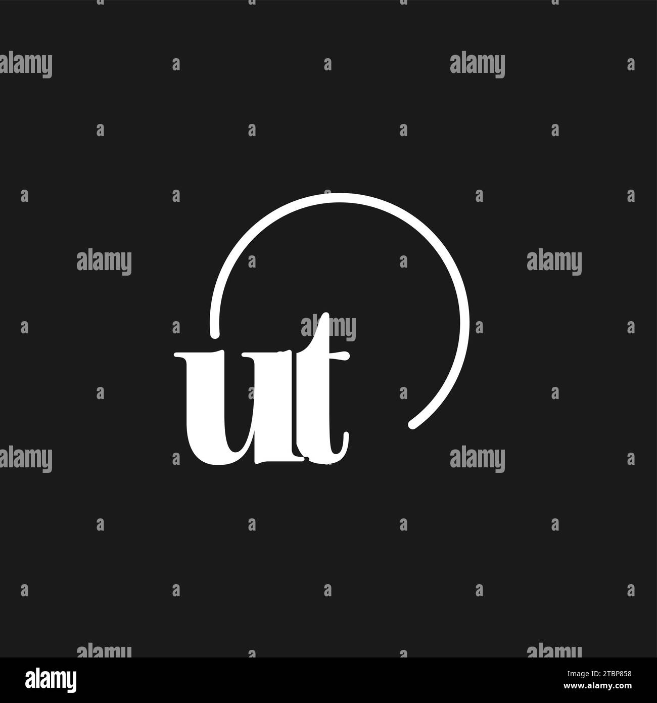 UT logo initials monogram with circular lines, minimalist and clean logo design, simple but ...