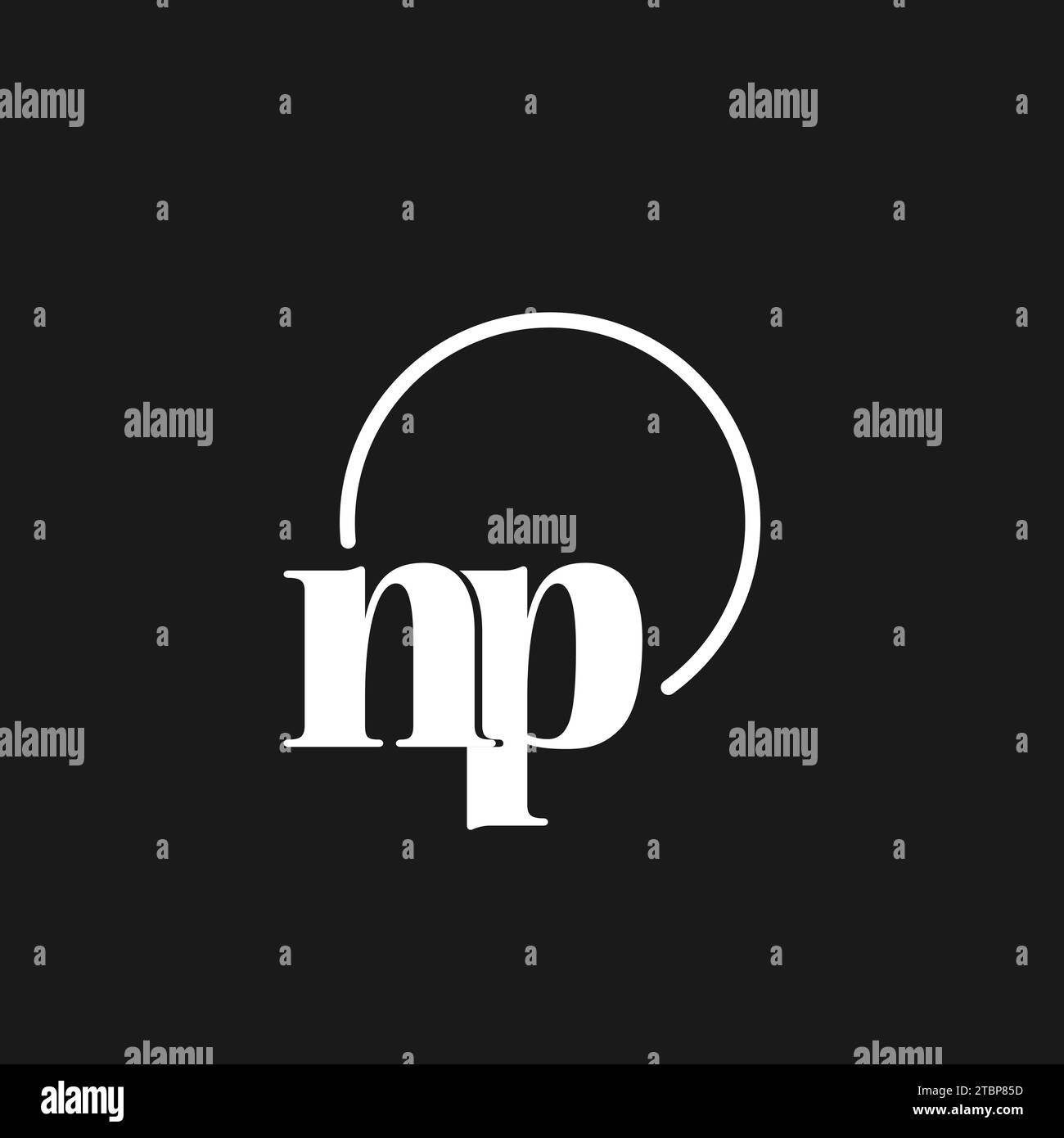 NP logo initials monogram with circular lines, minimalist and clean ...