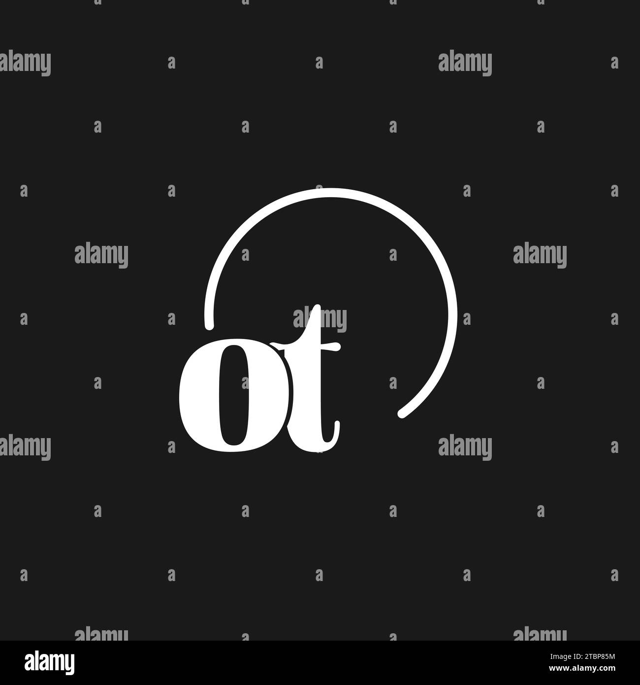 OT logo initials monogram with circular lines, minimalist and clean logo design, simple but ...