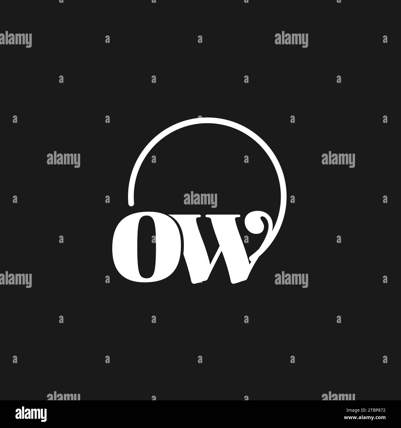 OW logo initials monogram with circular lines, minimalist and clean ...