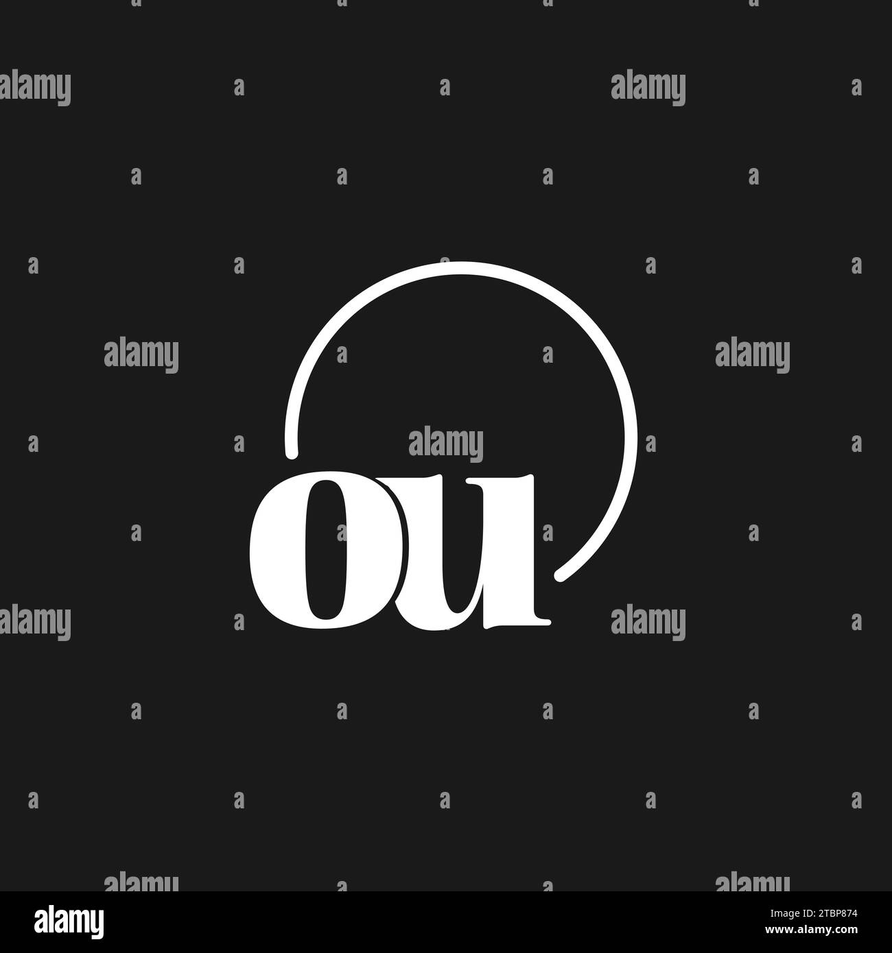 OU logo initials monogram with circular lines, minimalist and clean ...