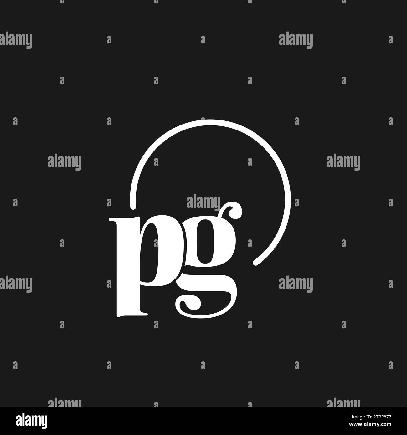 PG logo initials monogram with circular lines, minimalist and clean logo design, simple but ...