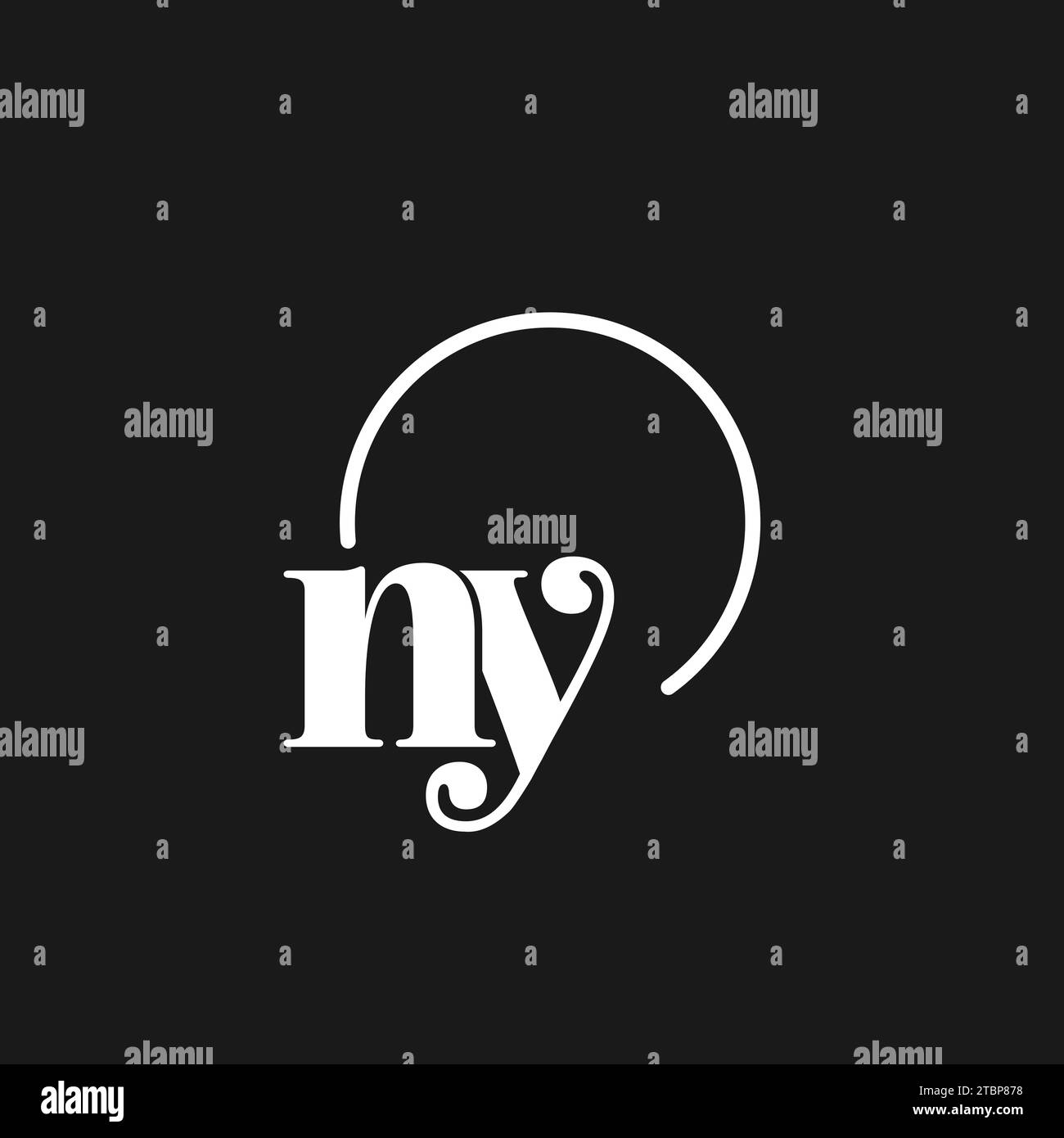 NY logo initials monogram with circular lines, minimalist and clean ...