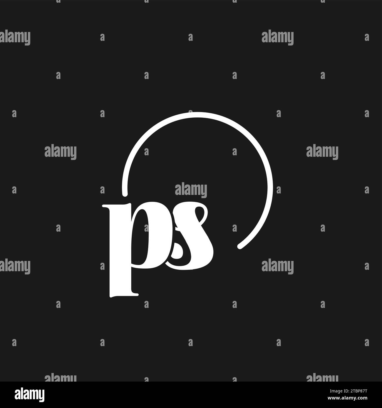 PS logo initials monogram with circular lines, minimalist and clean ...