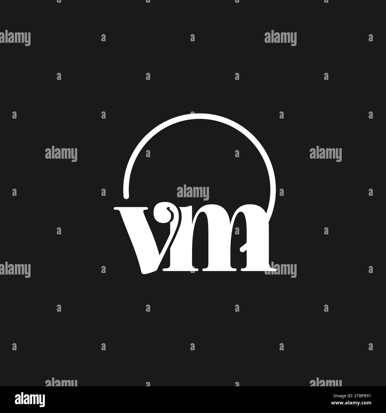 VM logo initials monogram with circular lines, minimalist and clean ...