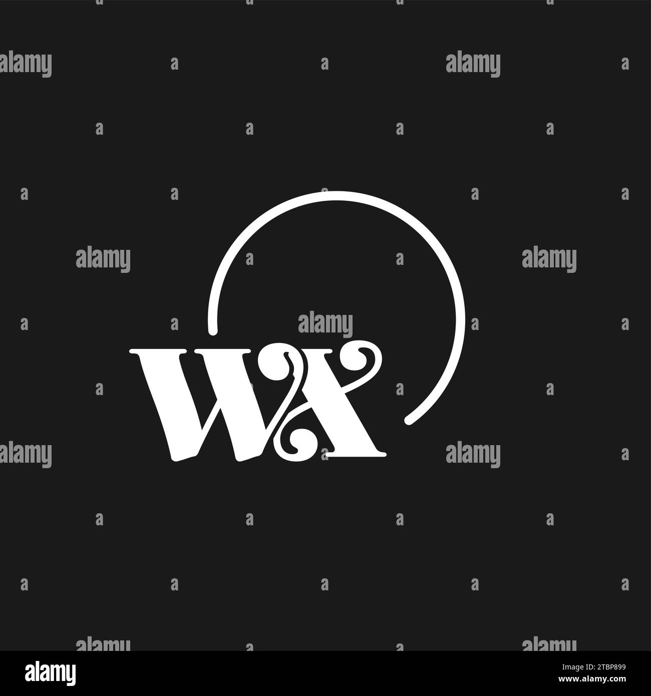WX logo initials monogram with circular lines, minimalist and clean ...