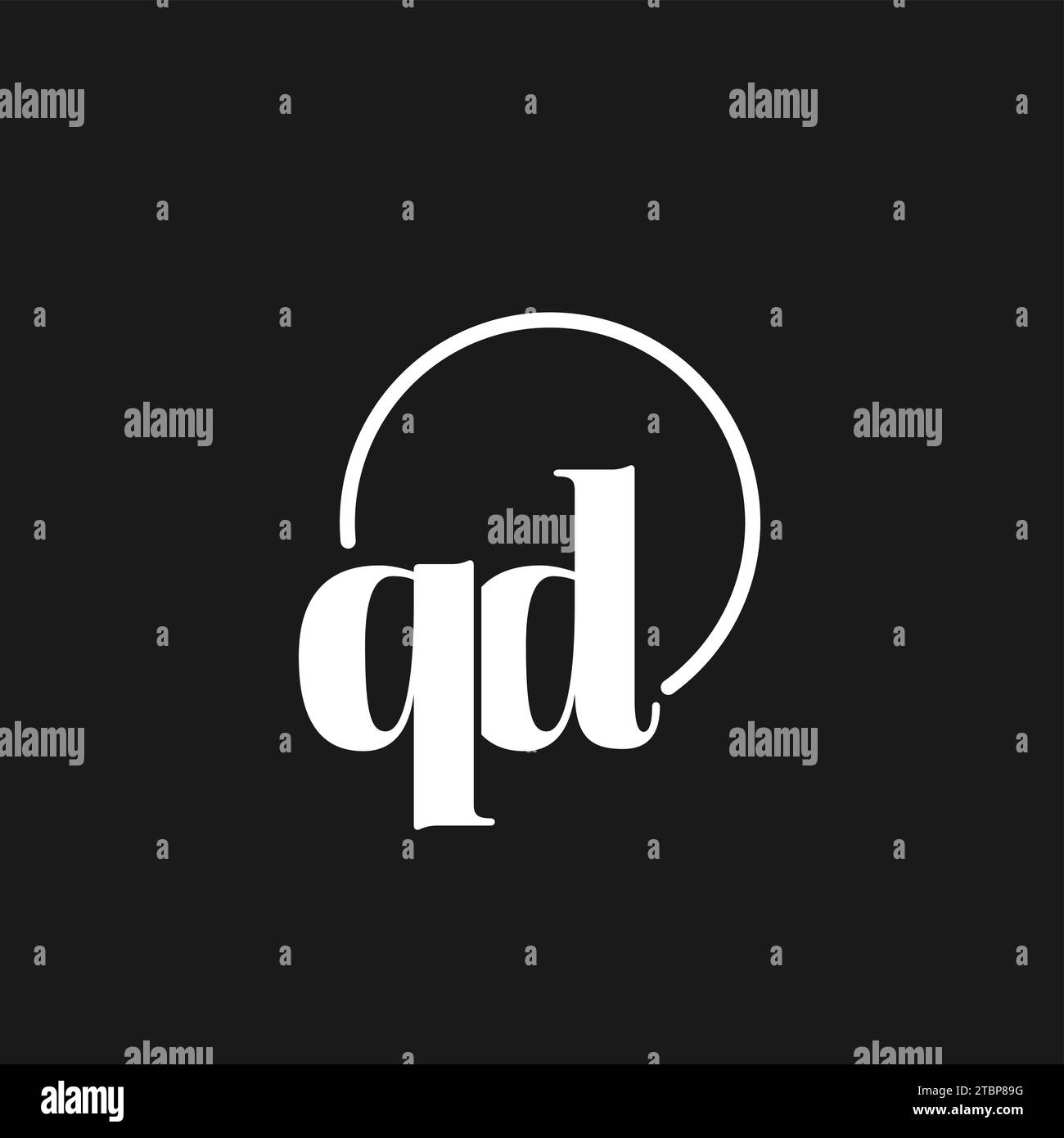 QD logo initials monogram with circular lines, minimalist and clean ...