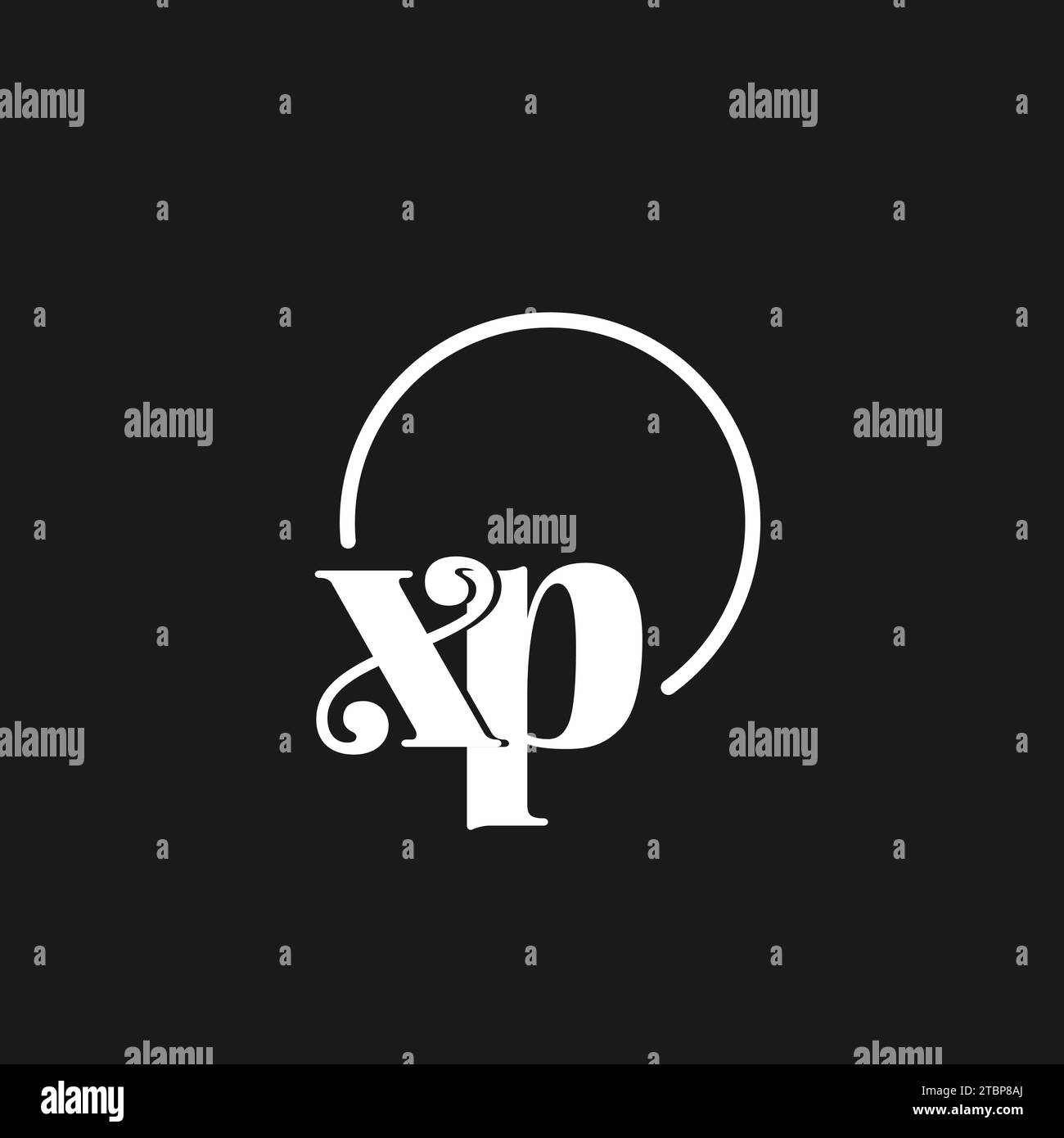 XP logo initials monogram with circular lines, minimalist and clean ...