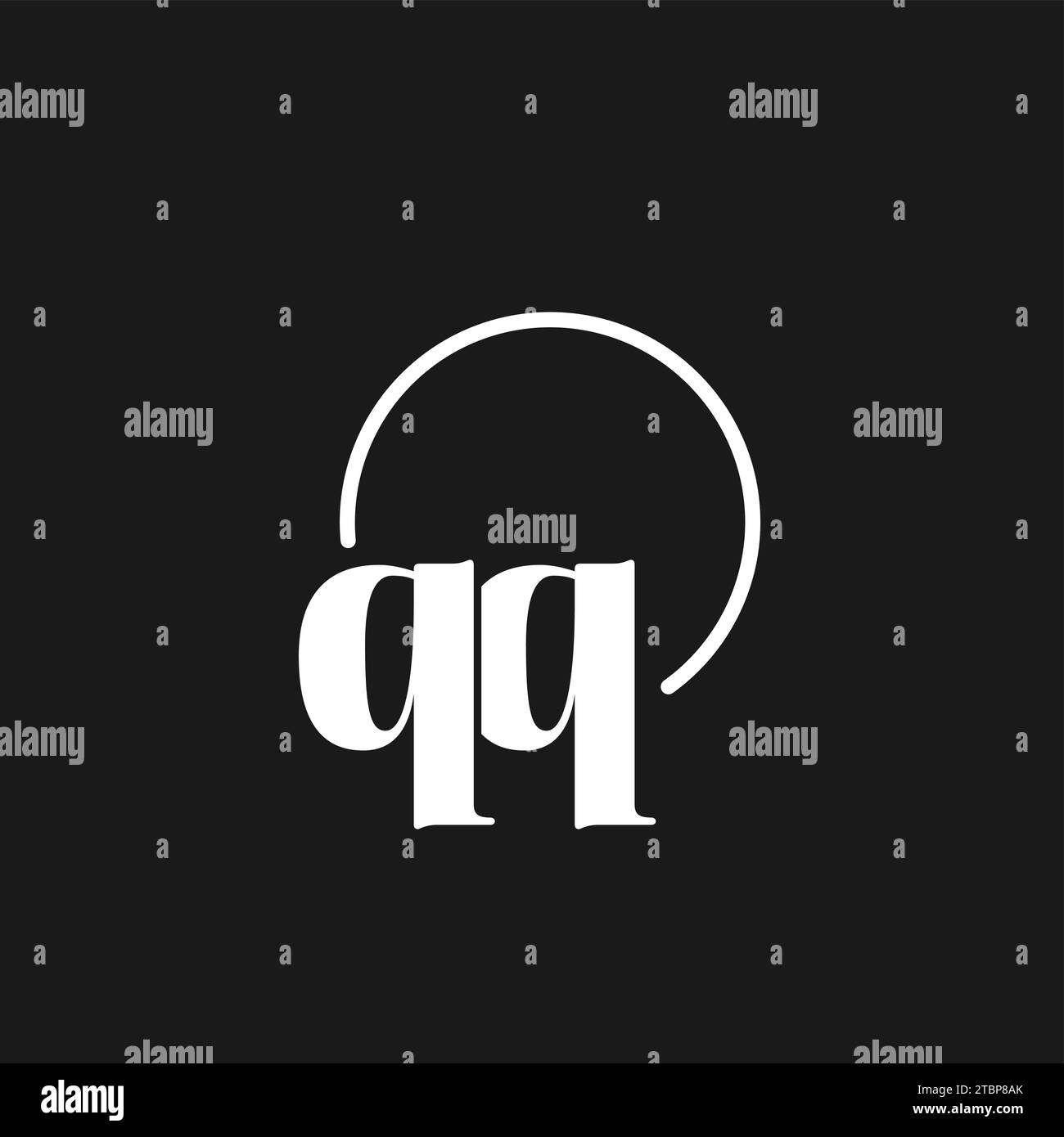 QQ logo initials monogram with circular lines, minimalist and clean ...