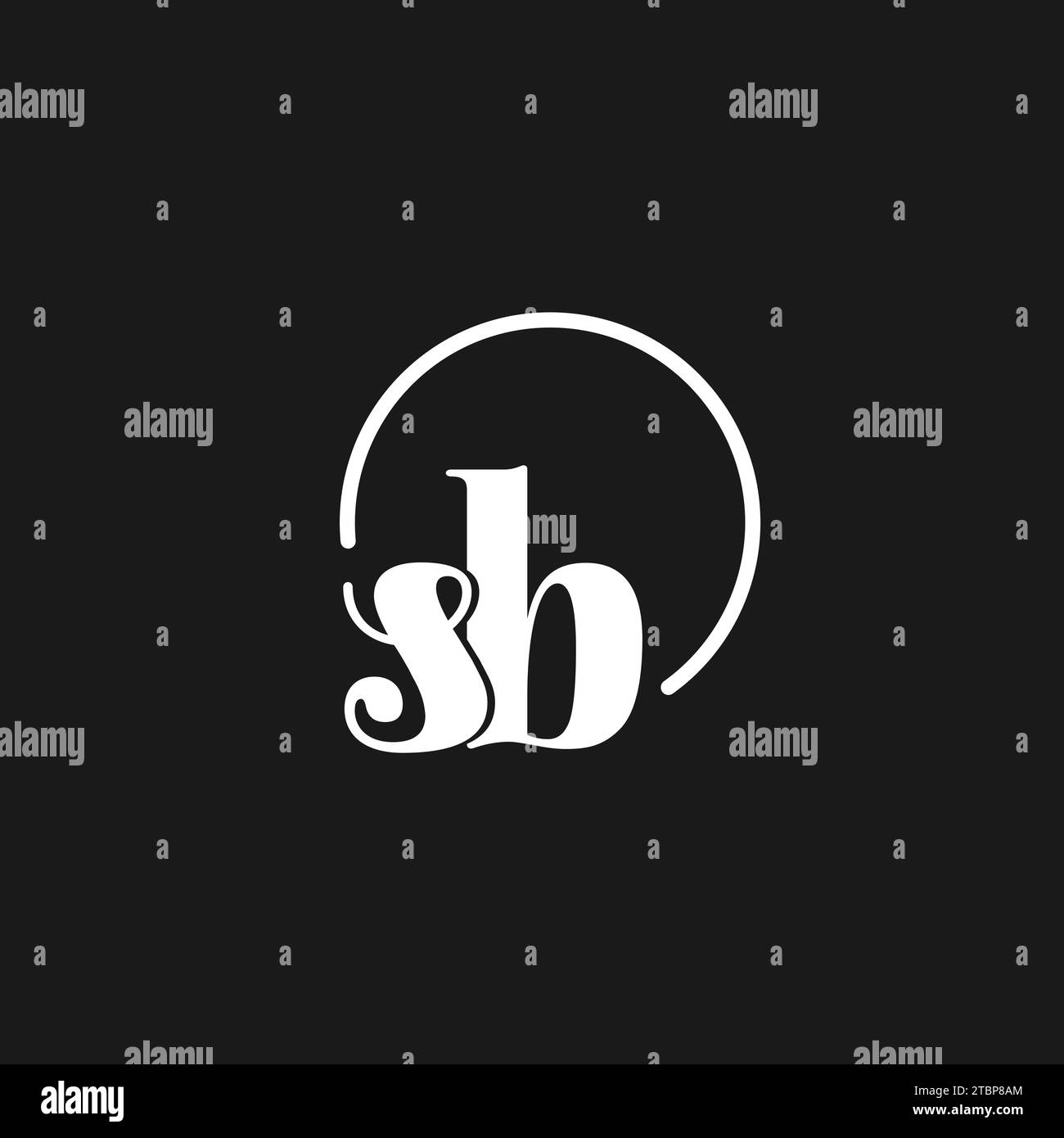 SB logo initials monogram with circular lines, minimalist and clean logo design, simple but ...