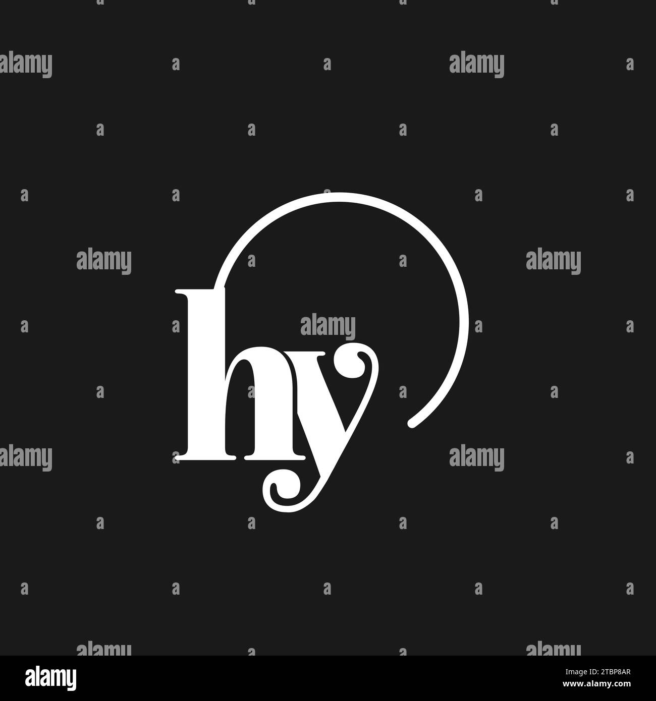 HY logo initials monogram with circular lines, minimalist and clean ...