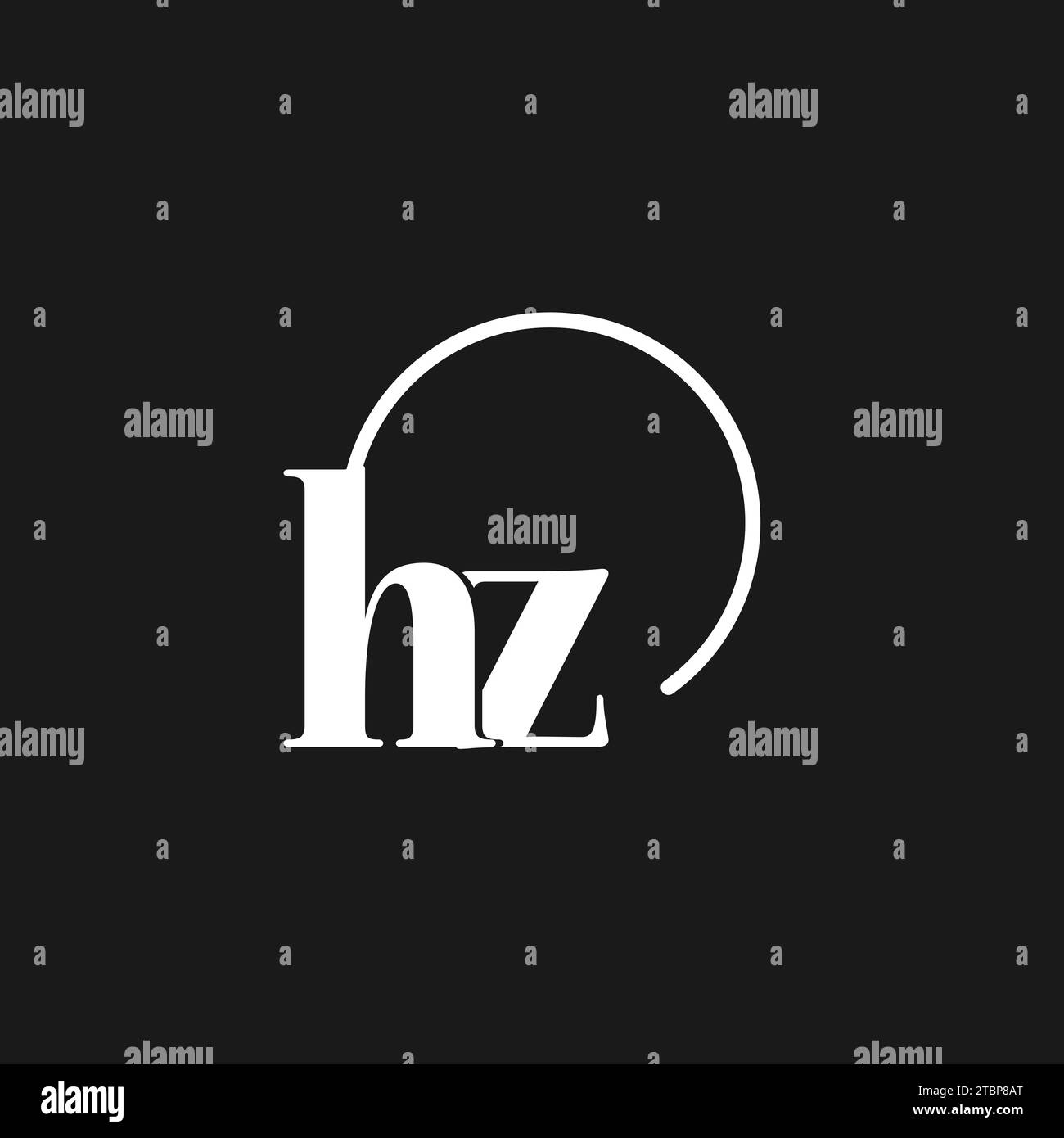 HZ logo initials monogram with circular lines, minimalist and clean ...