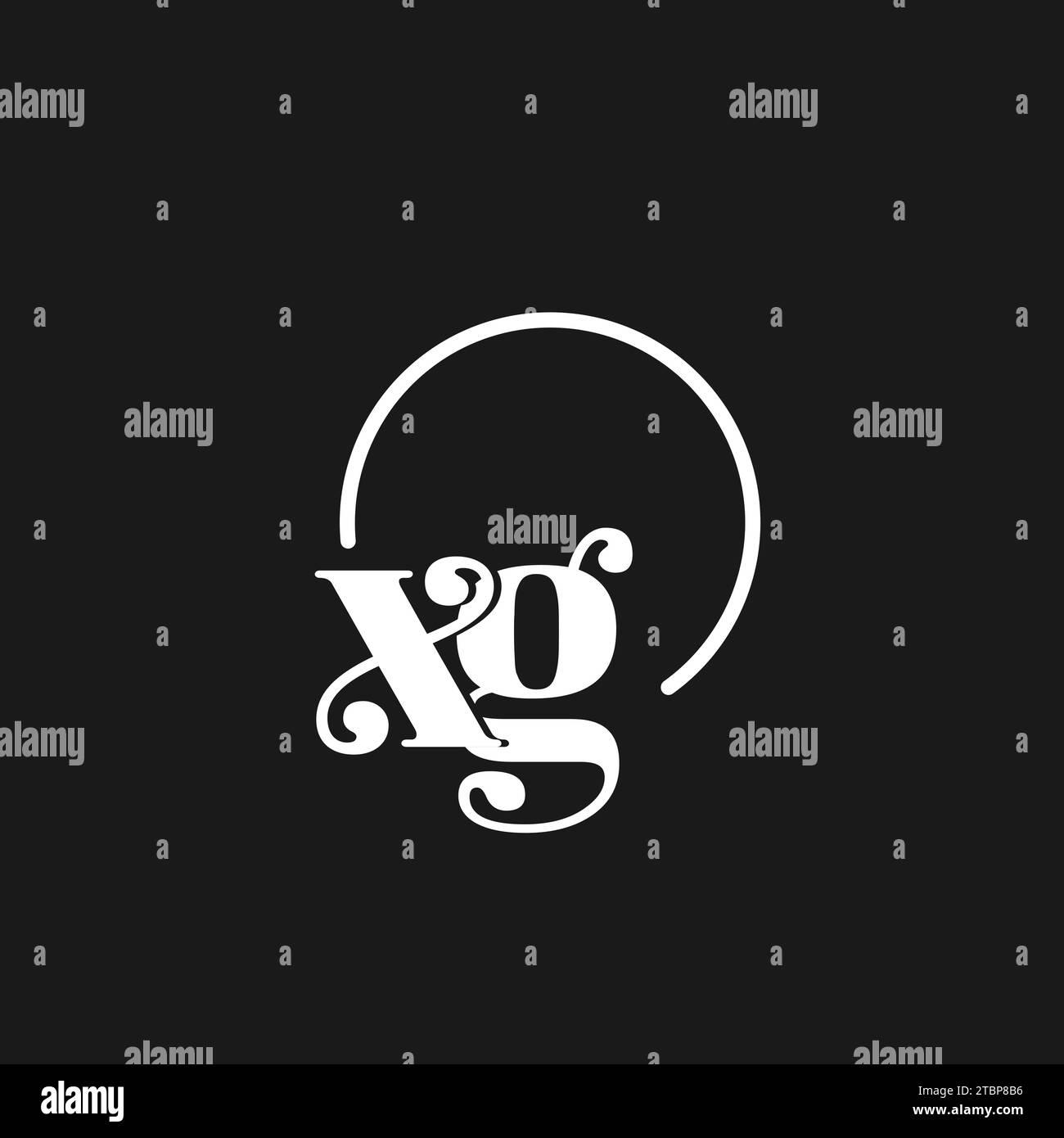 XG logo initials monogram with circular lines, minimalist and clean ...
