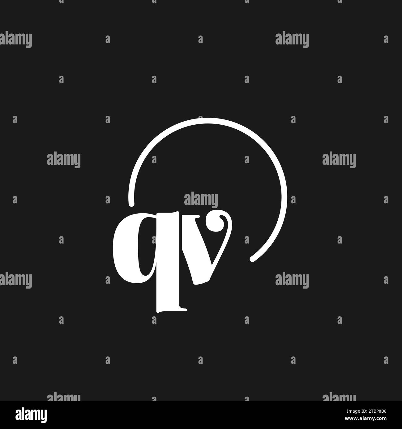 QV logo initials monogram with circular lines, minimalist and clean logo design, simple but ...