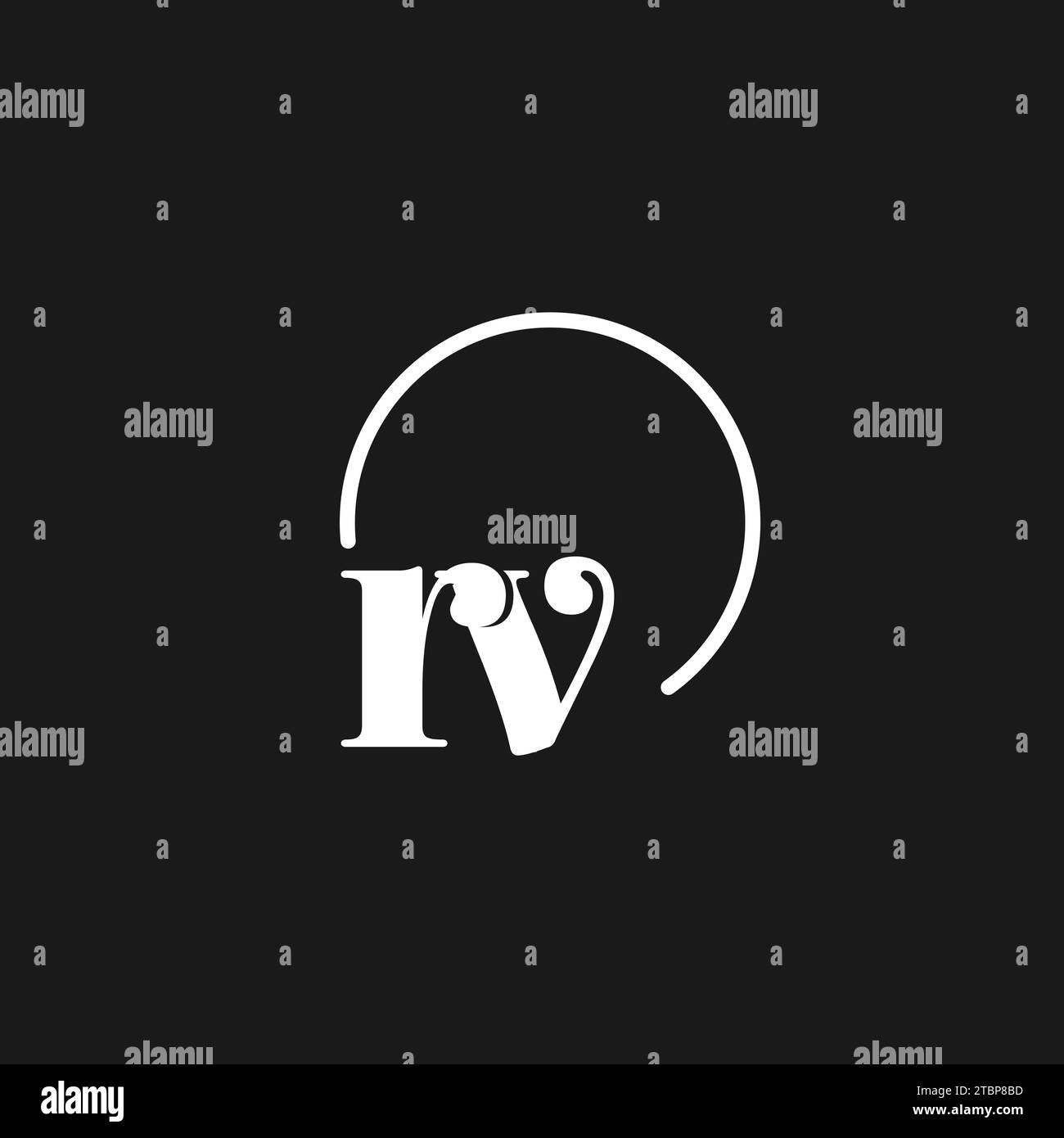 RV logo initials monogram with circular lines, minimalist and clean ...