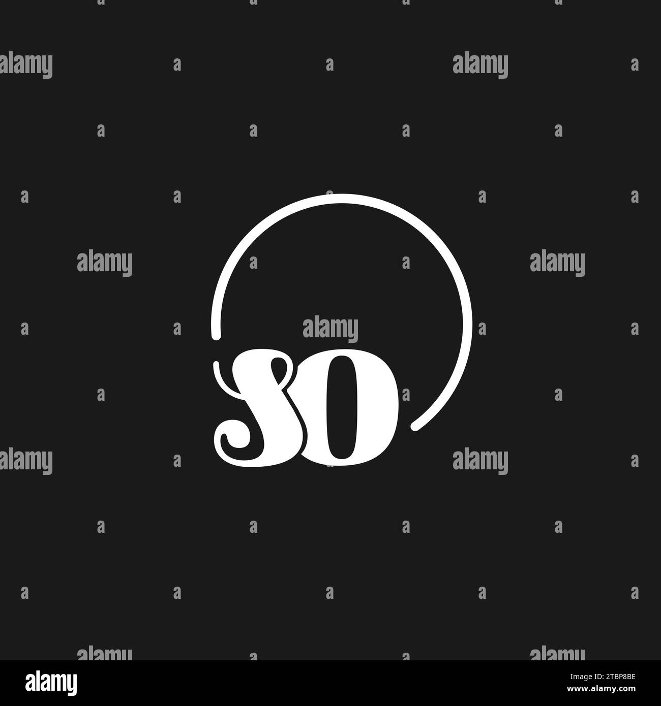 SO logo initials monogram with circular lines, minimalist and clean logo design, simple but ...