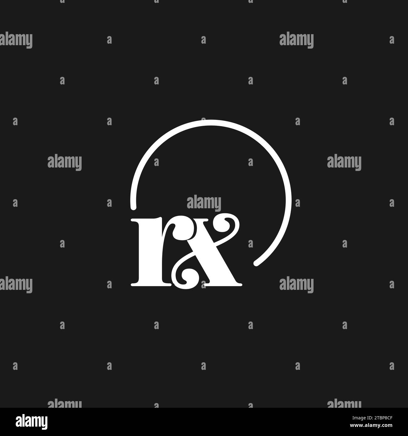 RX logo initials monogram with circular lines, minimalist and clean ...