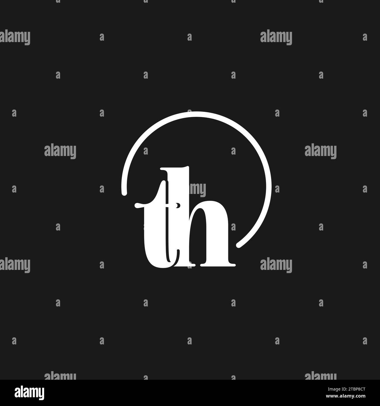 TH logo initials monogram with circular lines, minimalist and clean ...