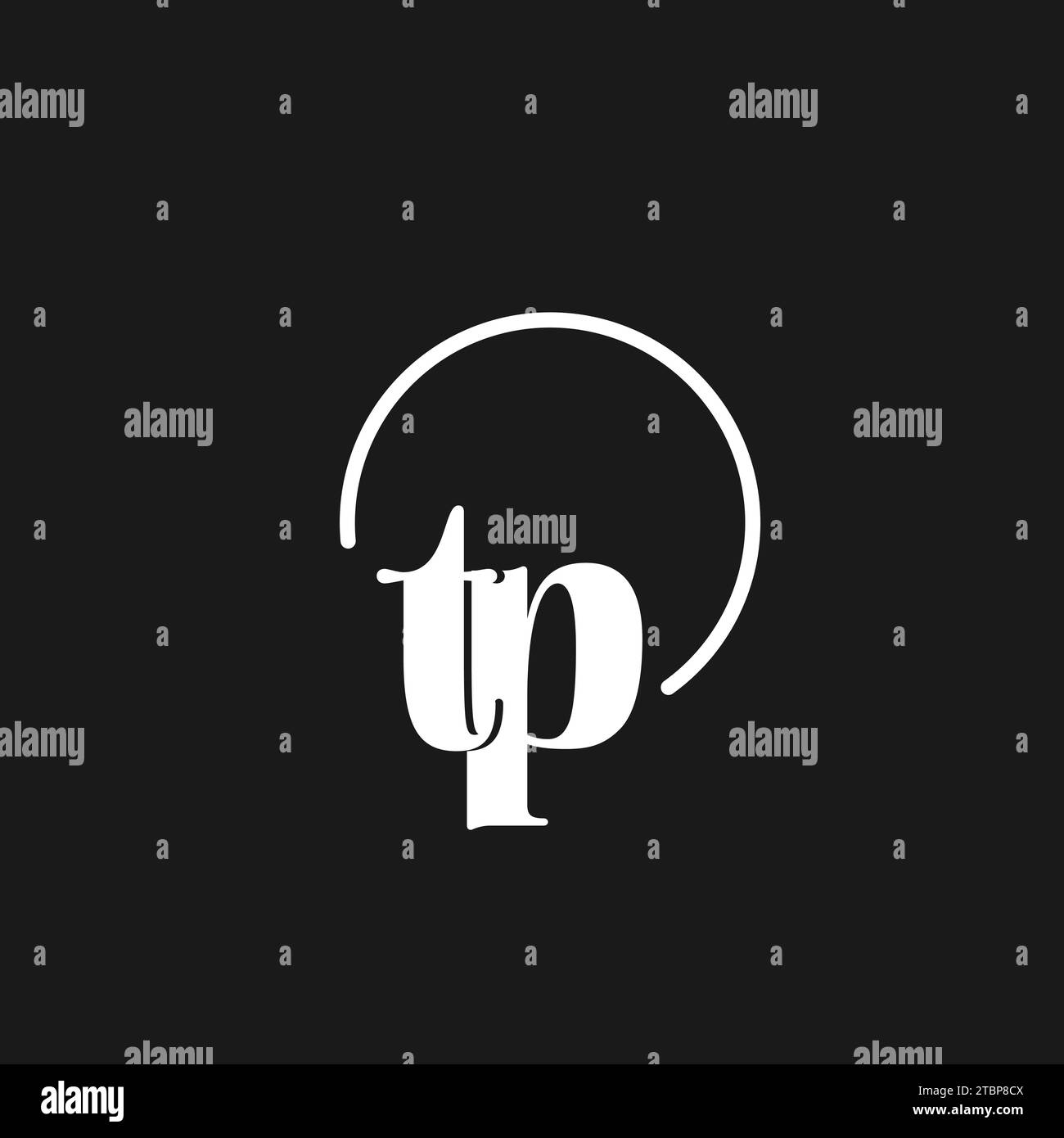 TP logo initials monogram with circular lines, minimalist and clean ...
