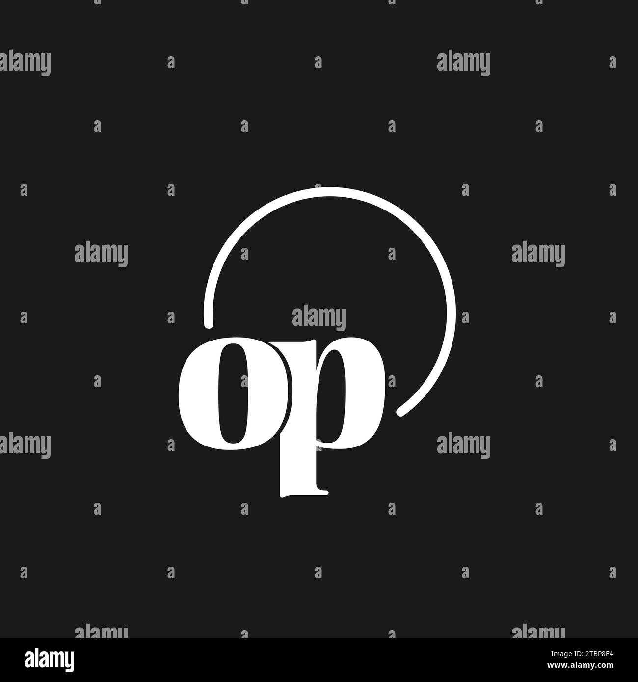 OP logo initials monogram with circular lines, minimalist and clean ...