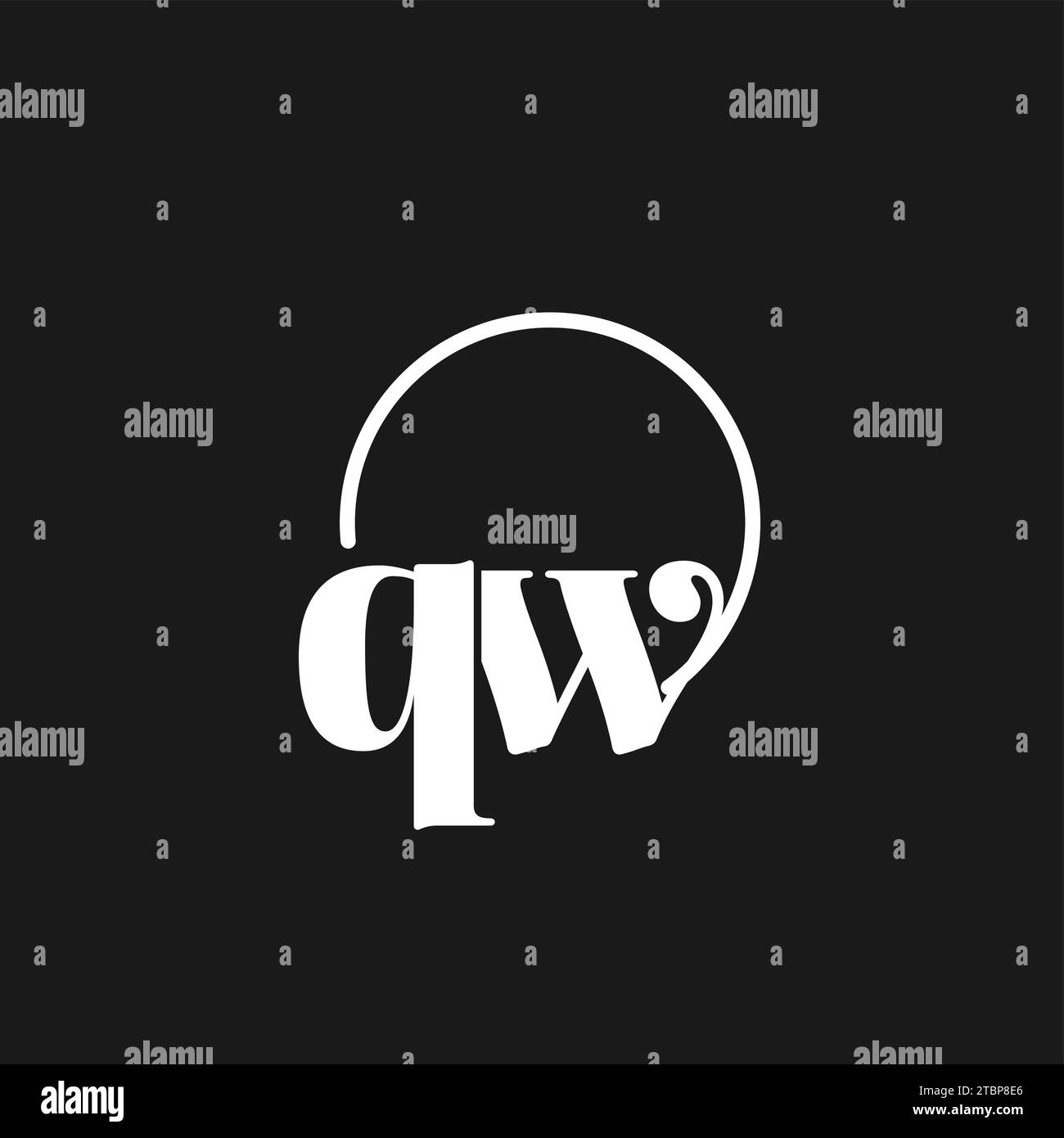 QW logo initials monogram with circular lines, minimalist and clean ...