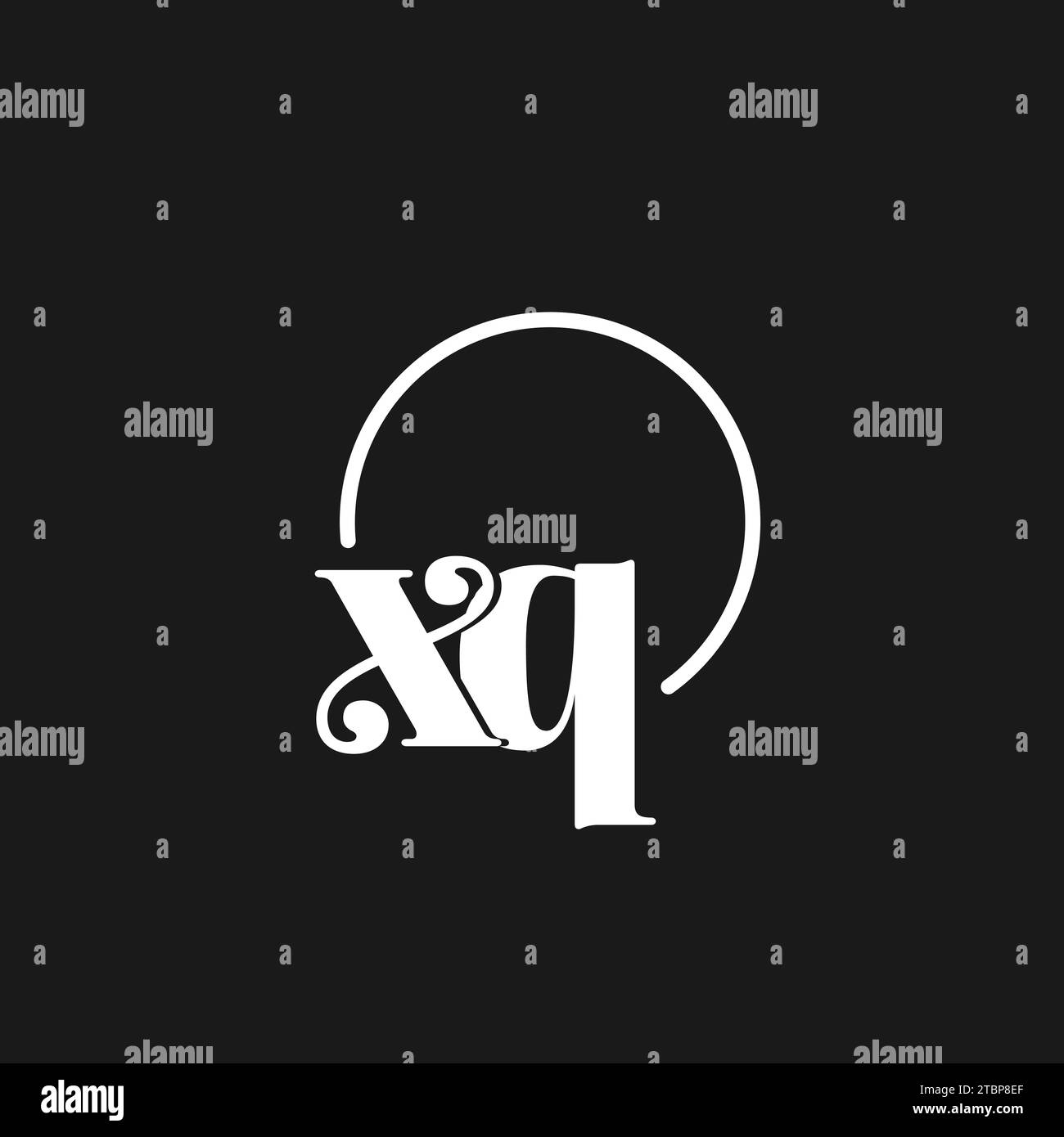 XQ logo initials monogram with circular lines, minimalist and clean logo design, simple but ...
