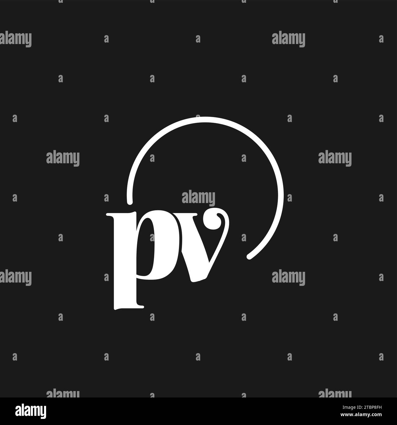 PV logo initials monogram with circular lines, minimalist and clean ...