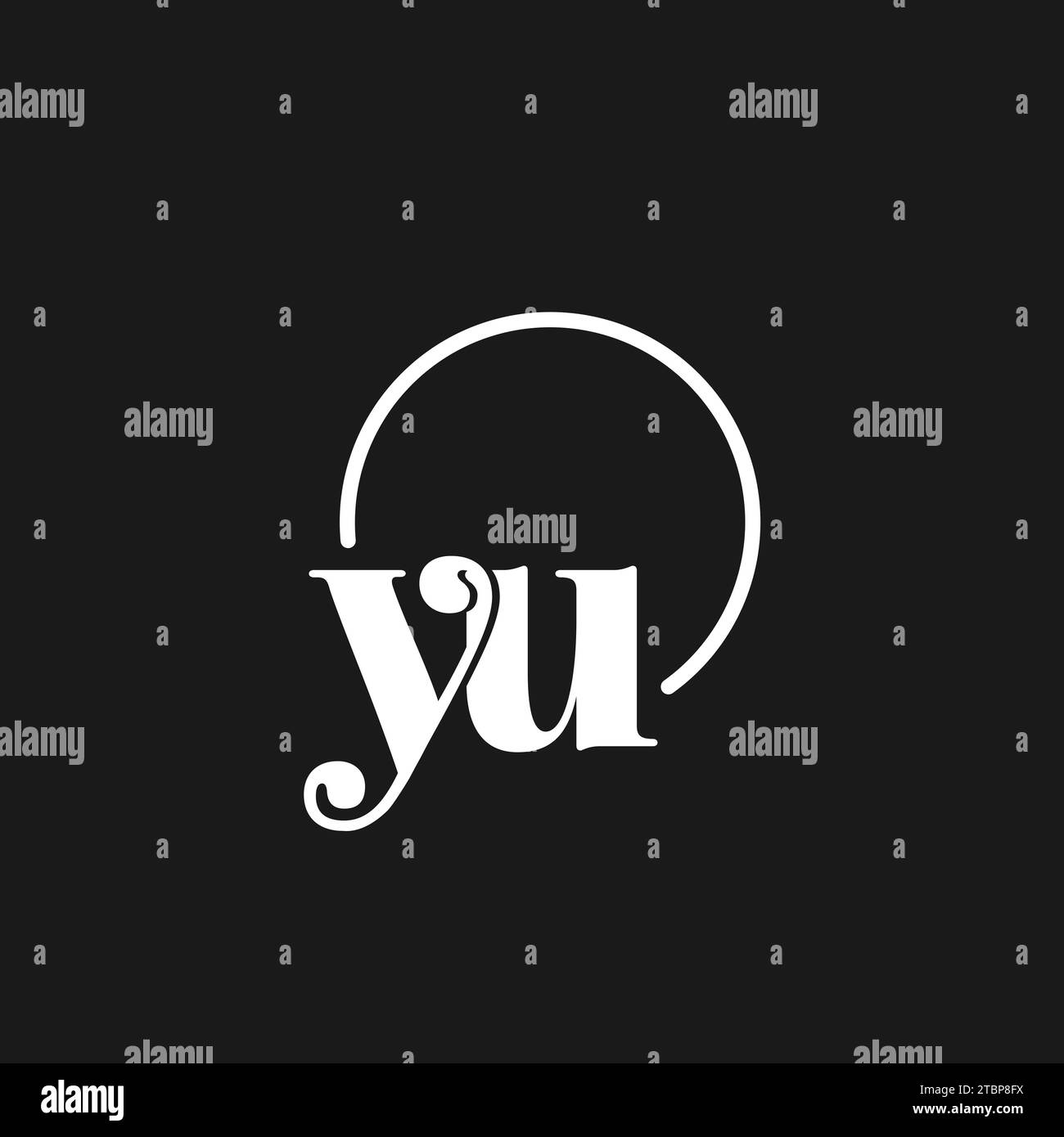 YU logo initials monogram with circular lines, minimalist and clean ...