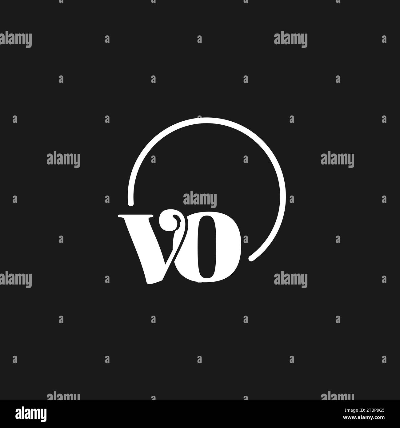VO logo initials monogram with circular lines, minimalist and clean ...