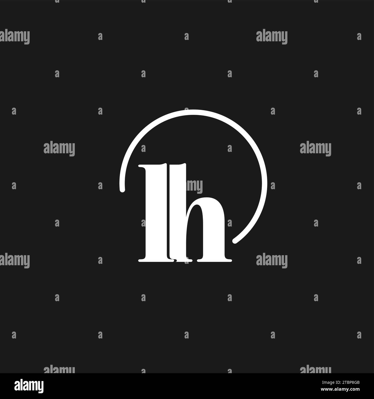 LH logo initials monogram with circular lines, minimalist and clean ...