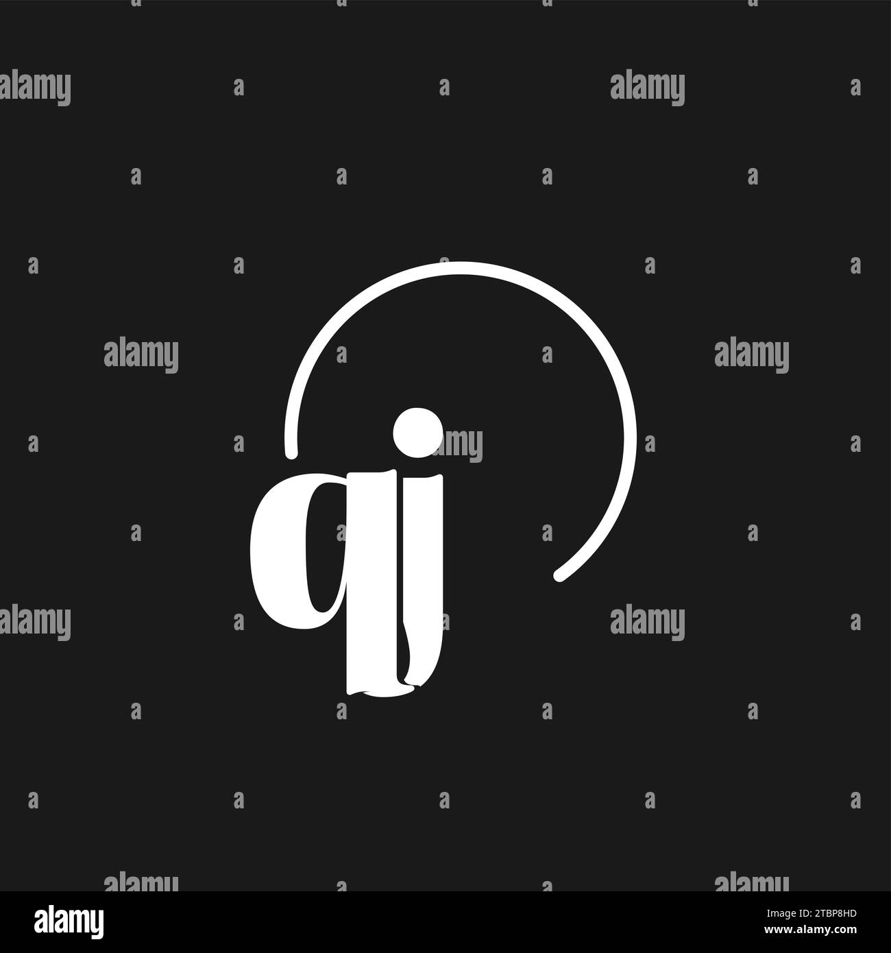 QJ logo initials monogram with circular lines, minimalist and clean ...