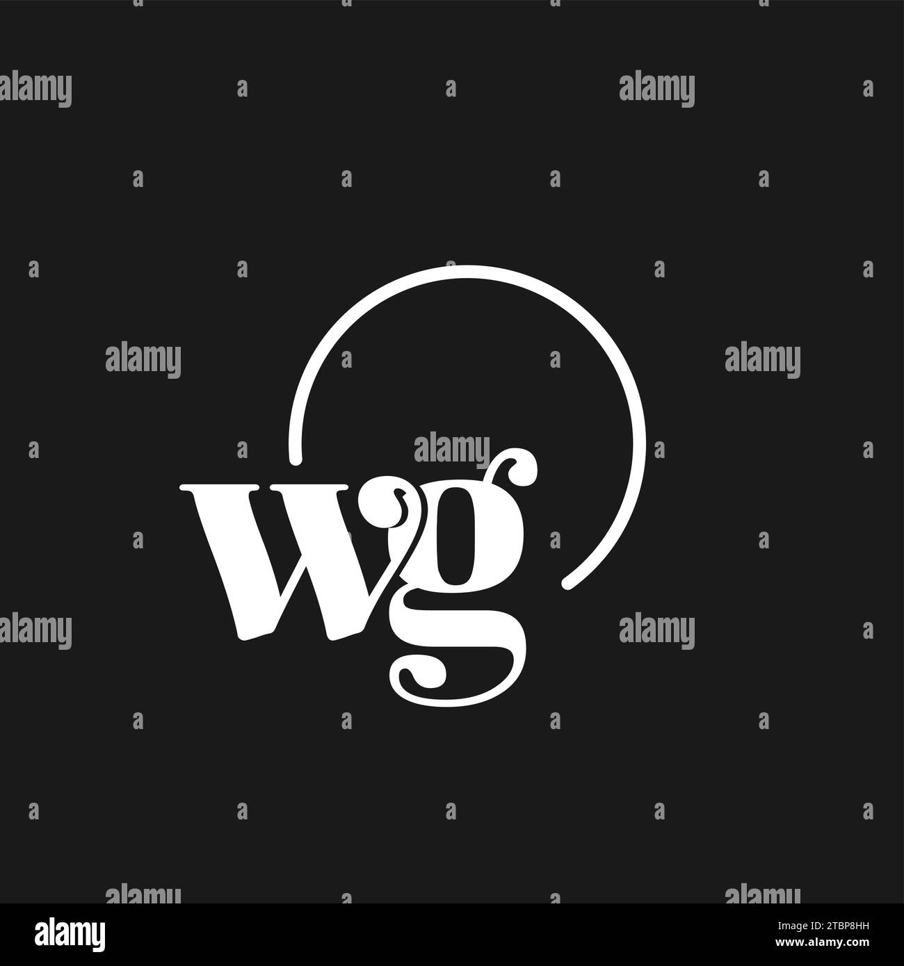 WG logo initials monogram with circular lines, minimalist and clean ...