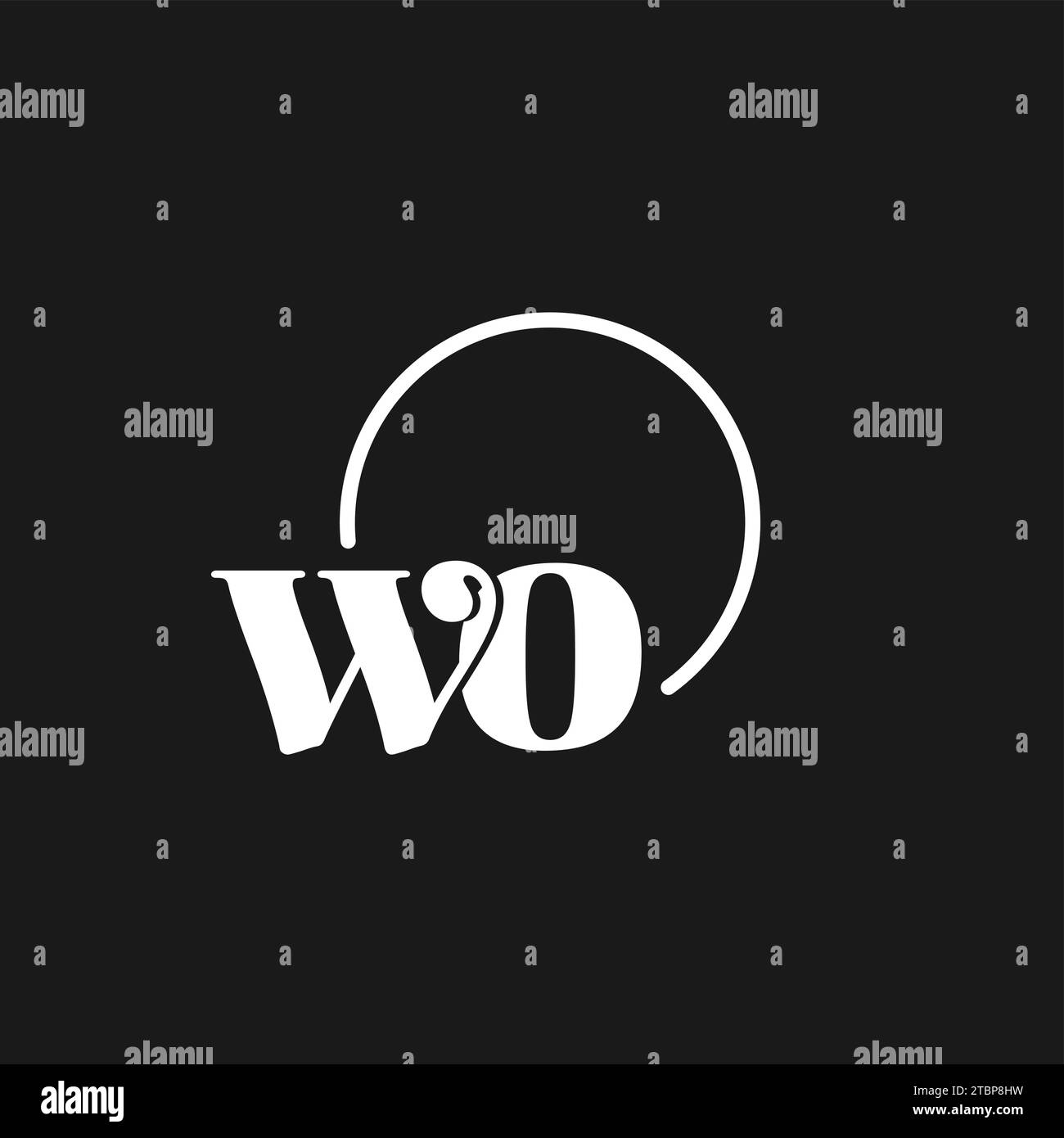 WO logo initials monogram with circular lines, minimalist and clean logo design, simple but ...
