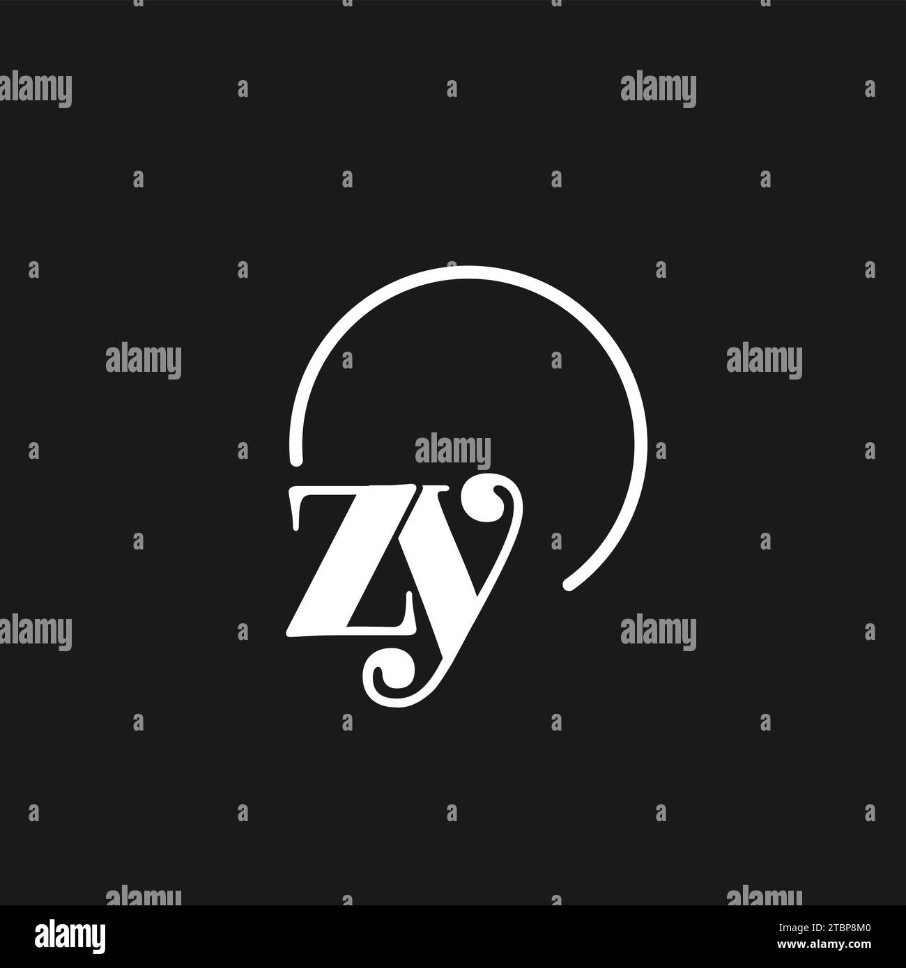 ZY logo initials monogram with circular lines, minimalist and clean logo design, simple but ...