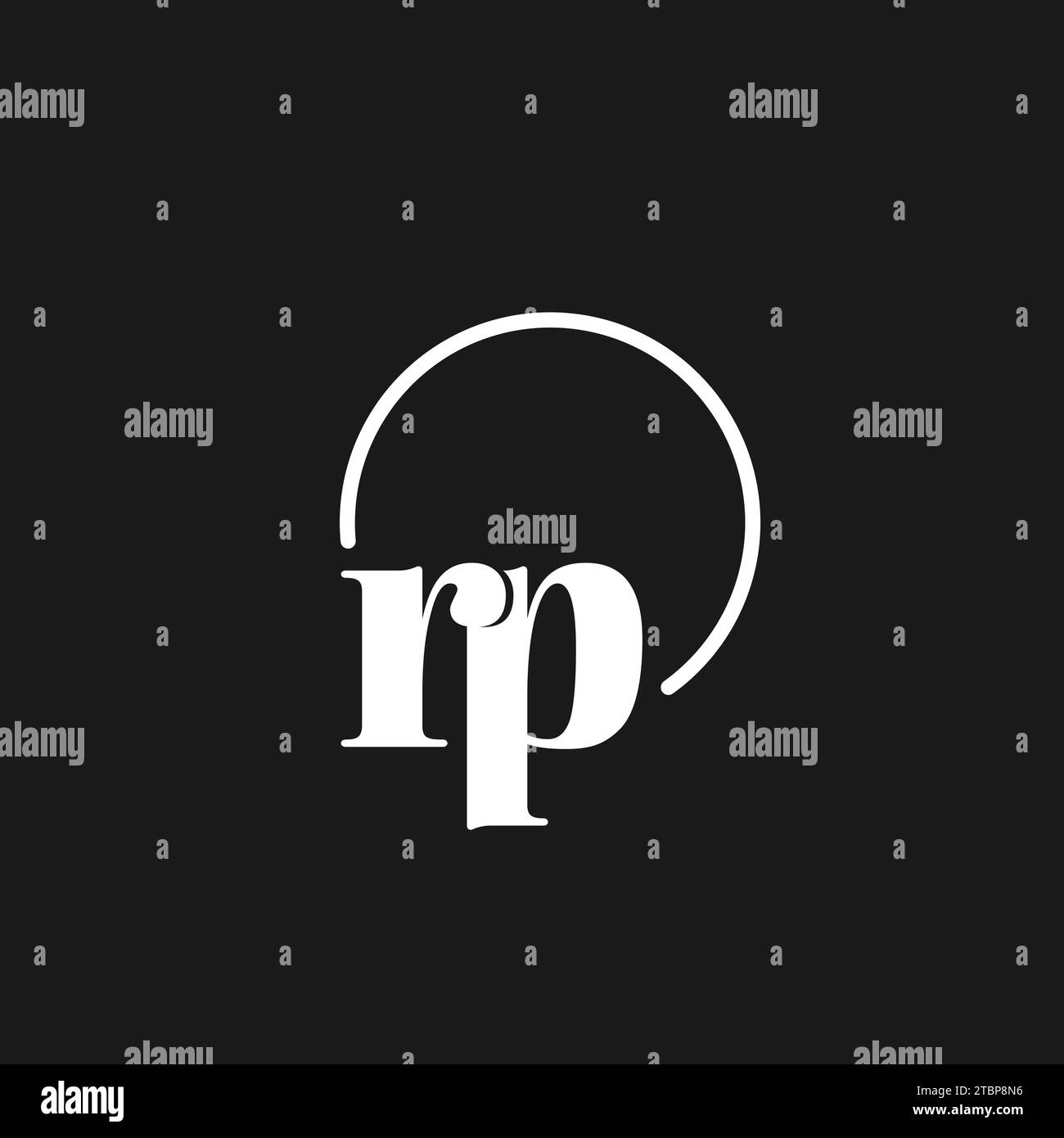 RP logo initials monogram with circular lines, minimalist and clean ...