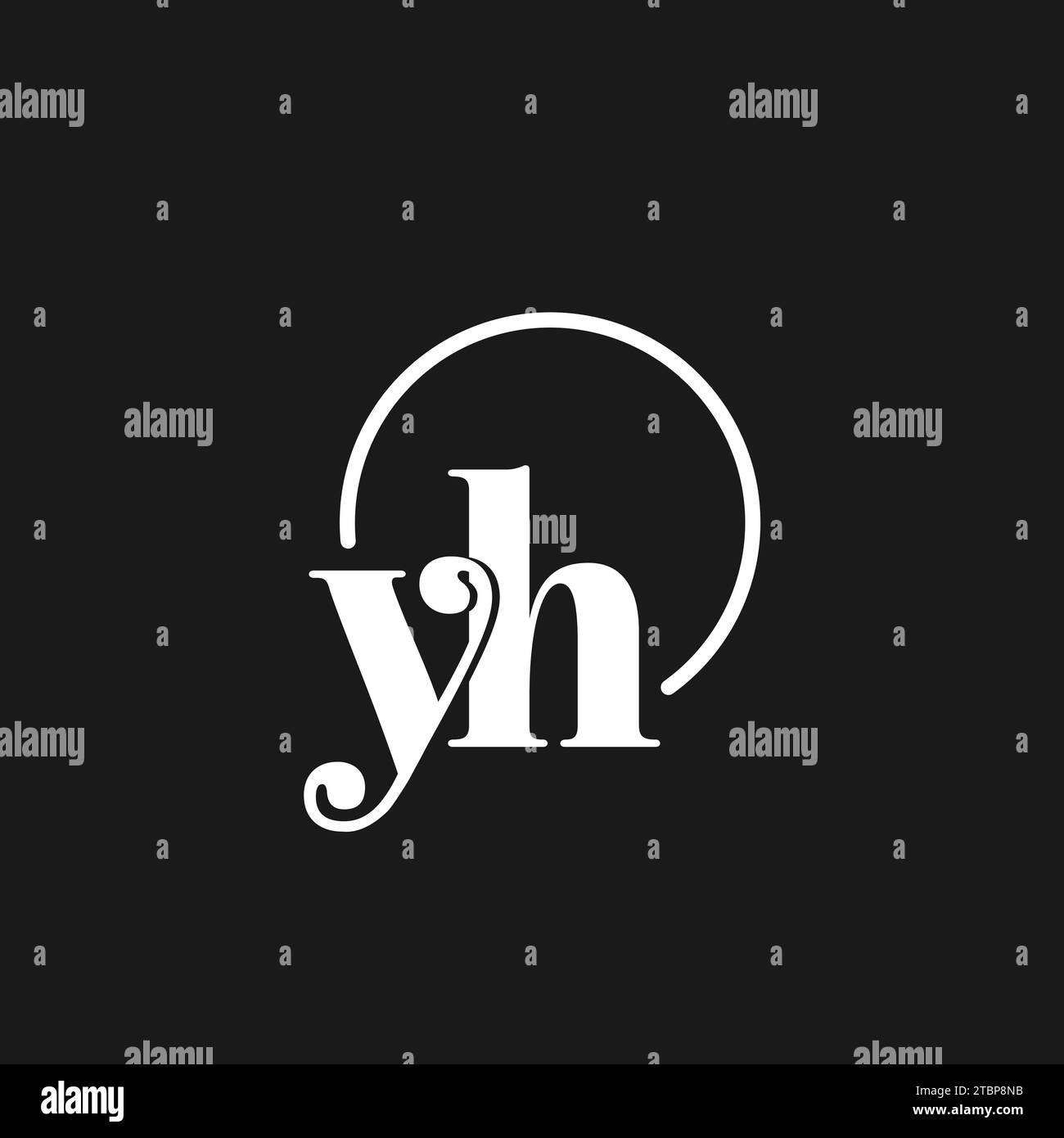 YH logo initials monogram with circular lines, minimalist and clean ...
