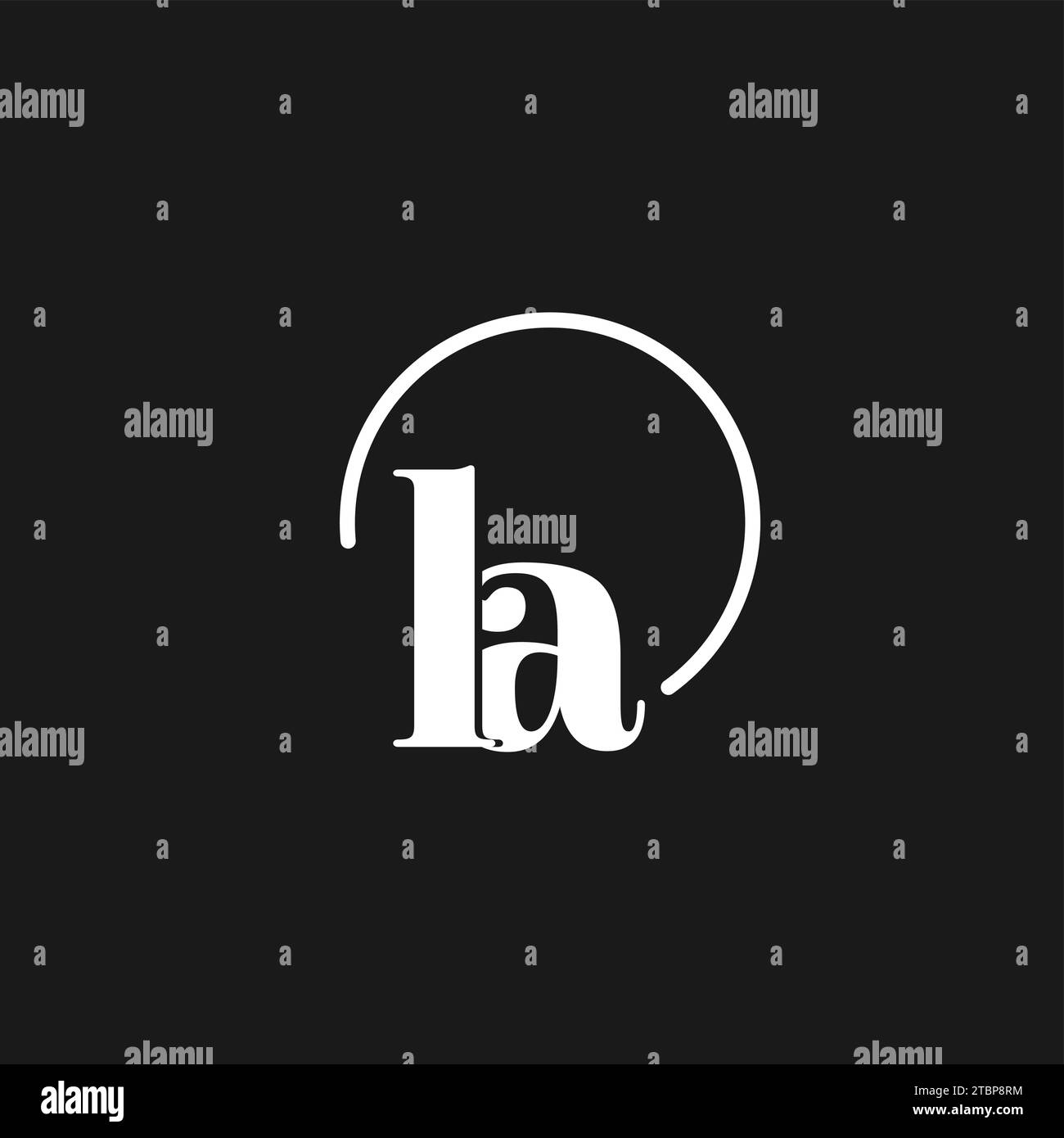 LA logo initials monogram with circular lines, minimalist and clean ...