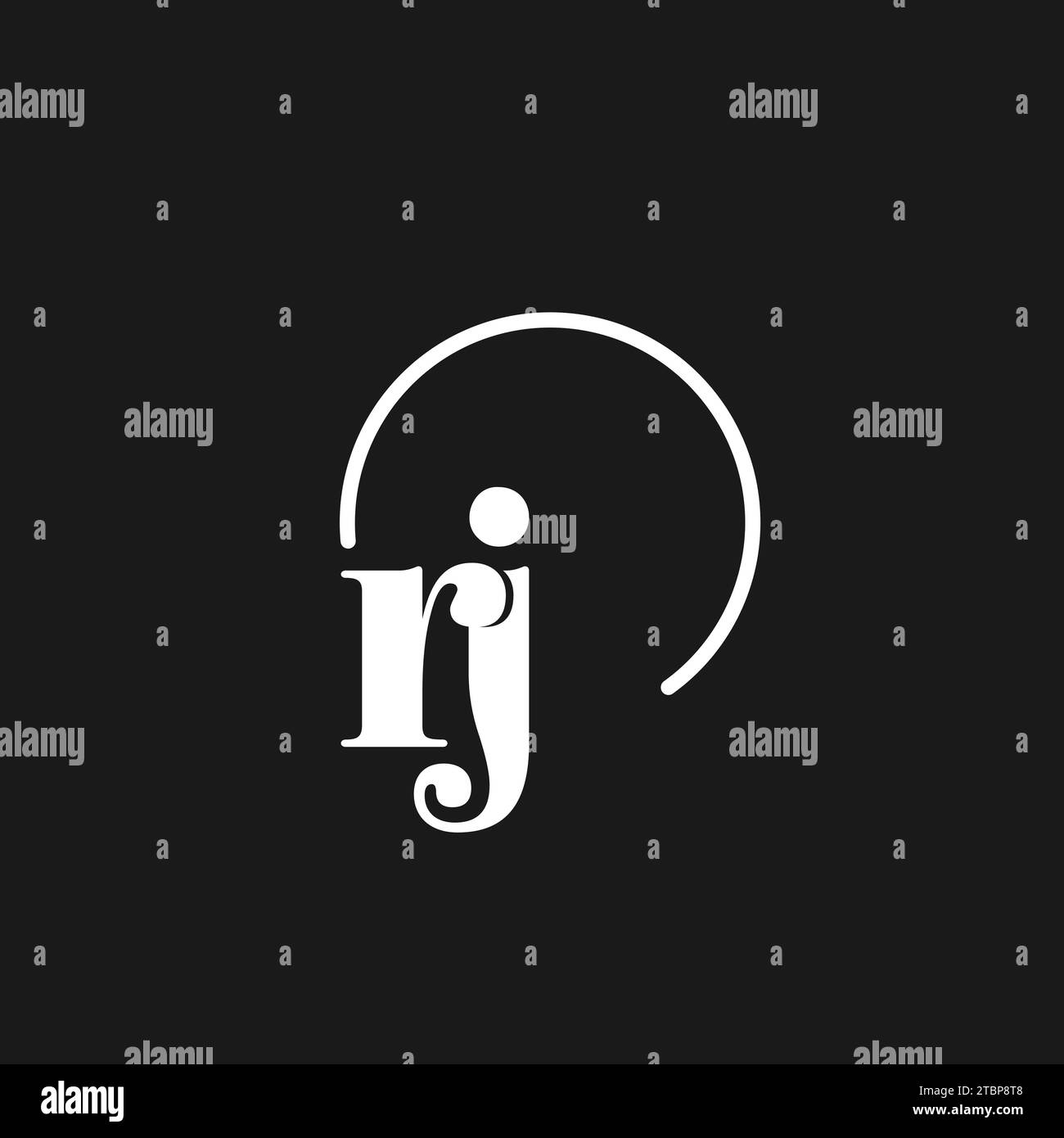 RJ logo initials monogram with circular lines, minimalist and clean ...