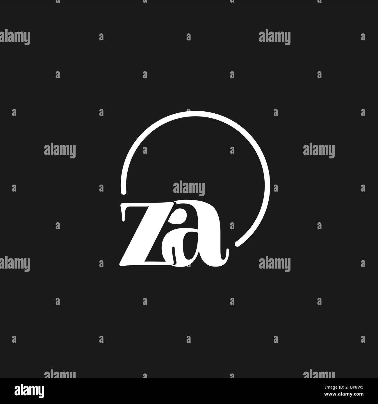 ZA logo initials monogram with circular lines, minimalist and clean ...