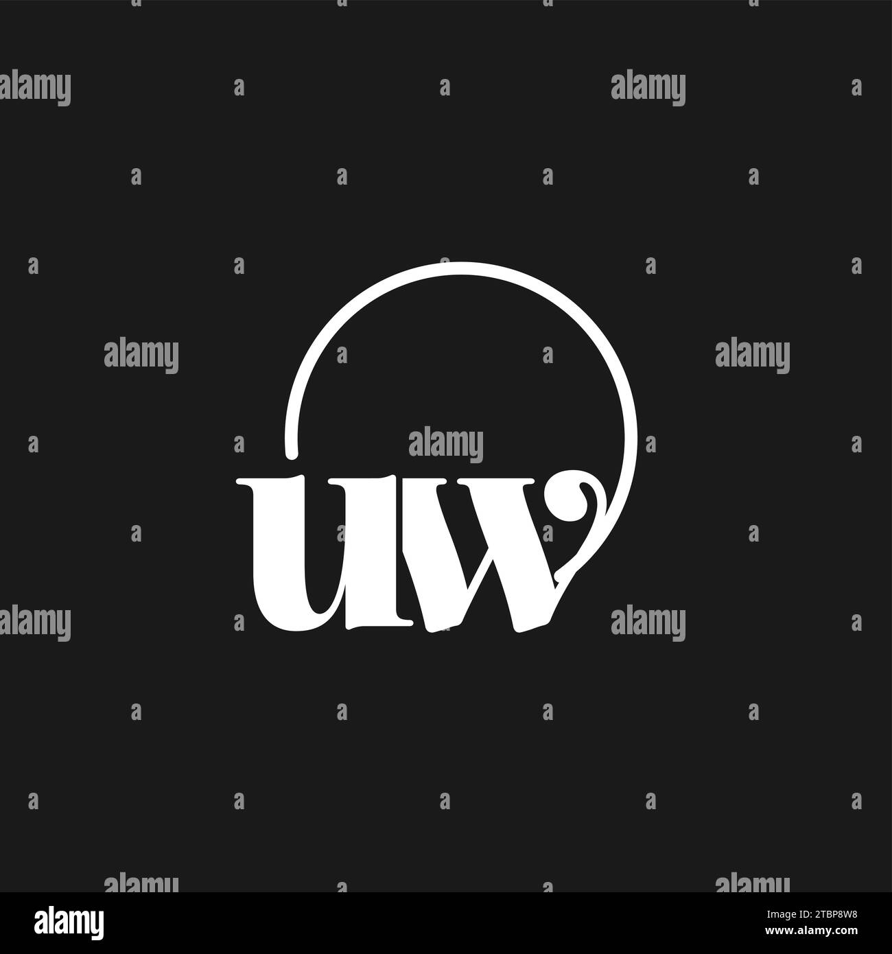 UW logo initials monogram with circular lines, minimalist and clean logo design, simple but ...