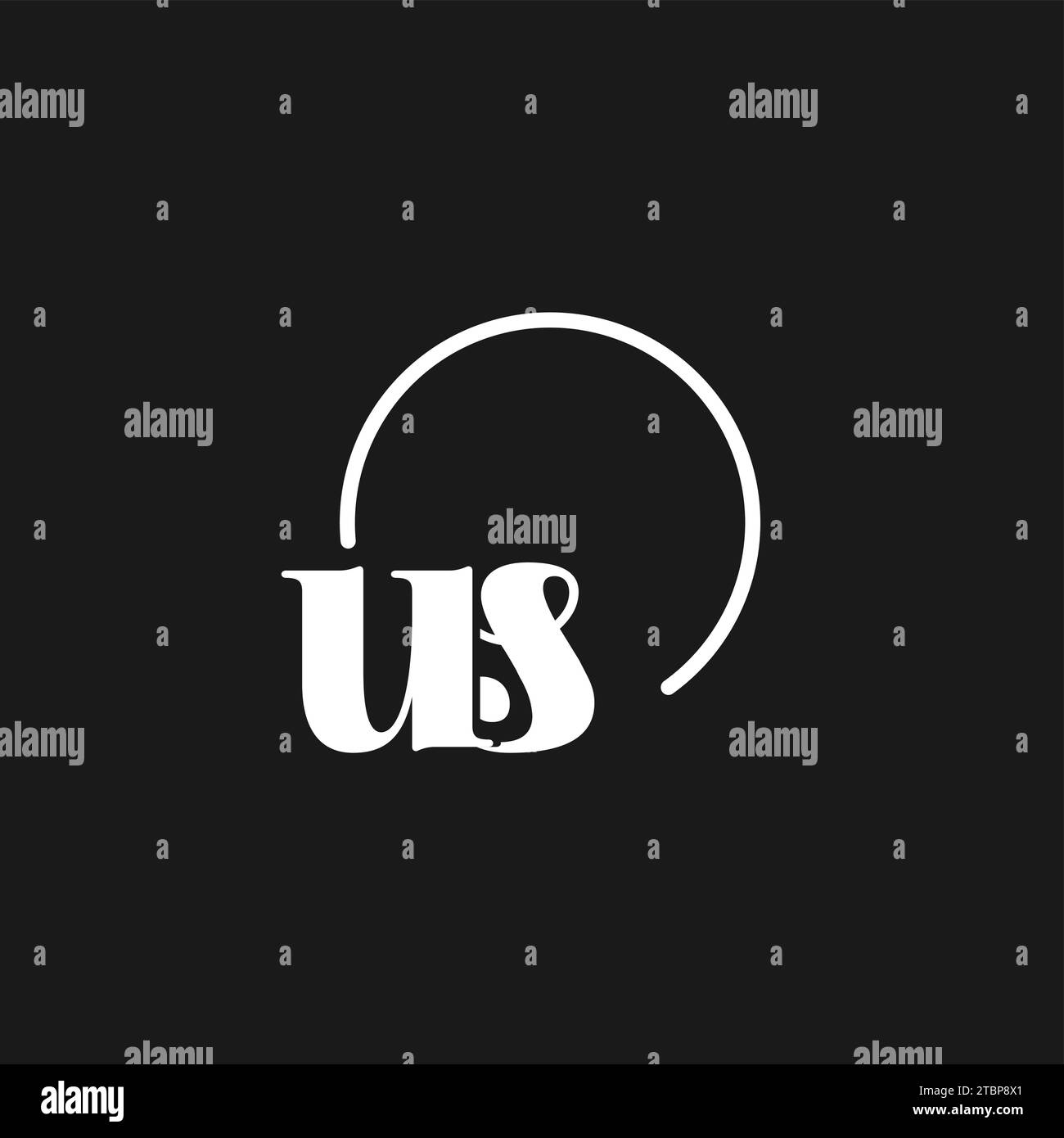 US logo initials monogram with circular lines, minimalist and clean ...