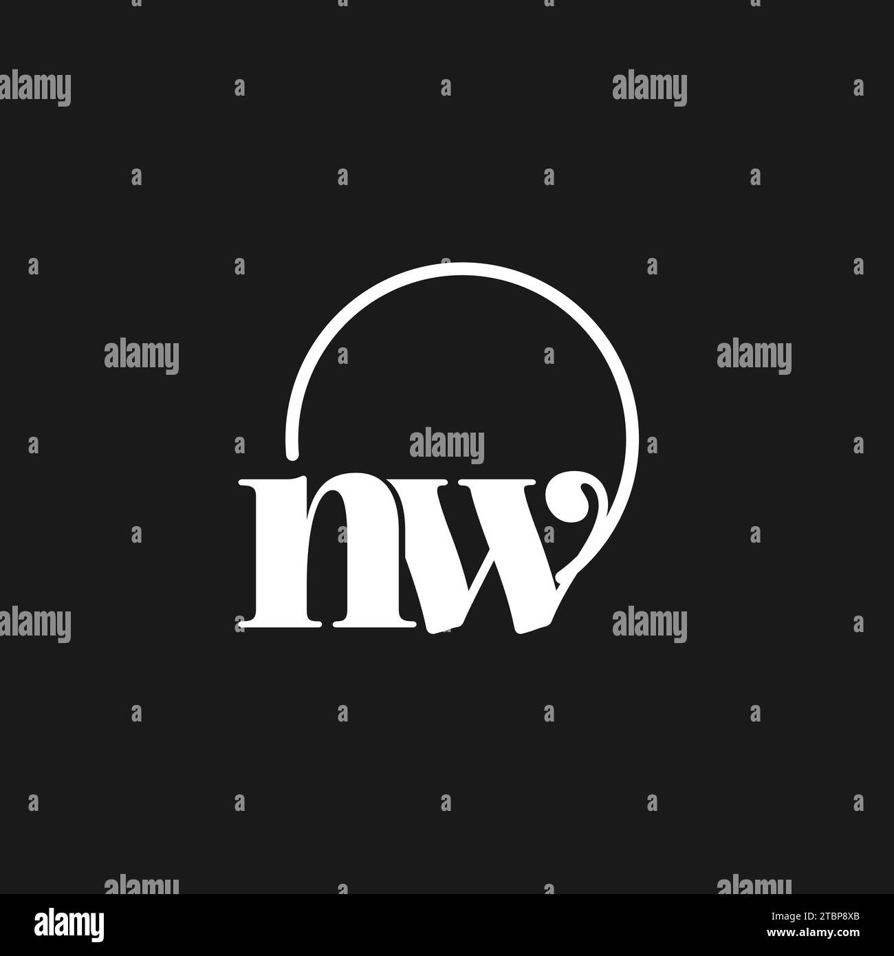 NW logo initials monogram with circular lines, minimalist and clean ...