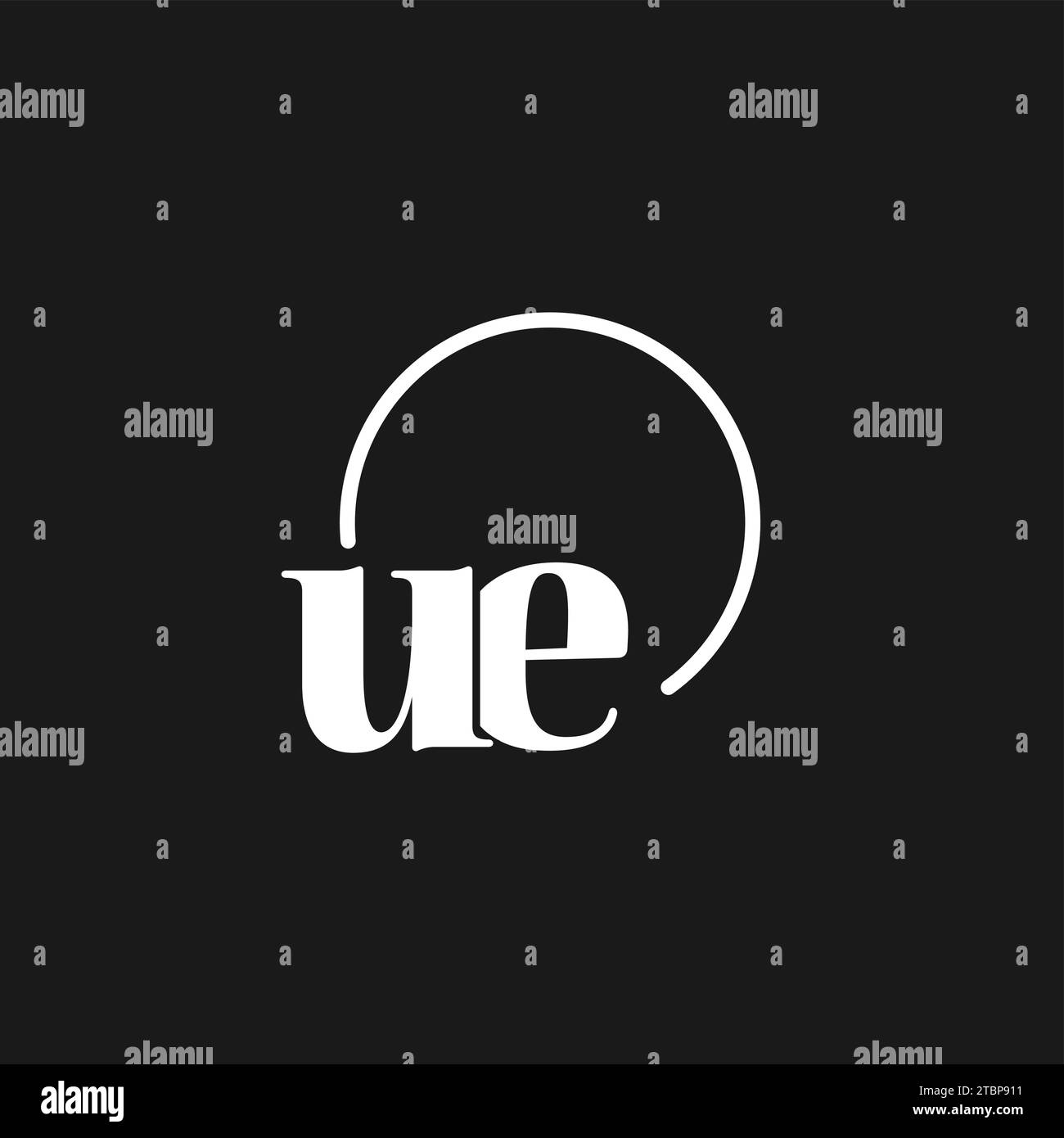 UE logo initials monogram with circular lines, minimalist and clean ...