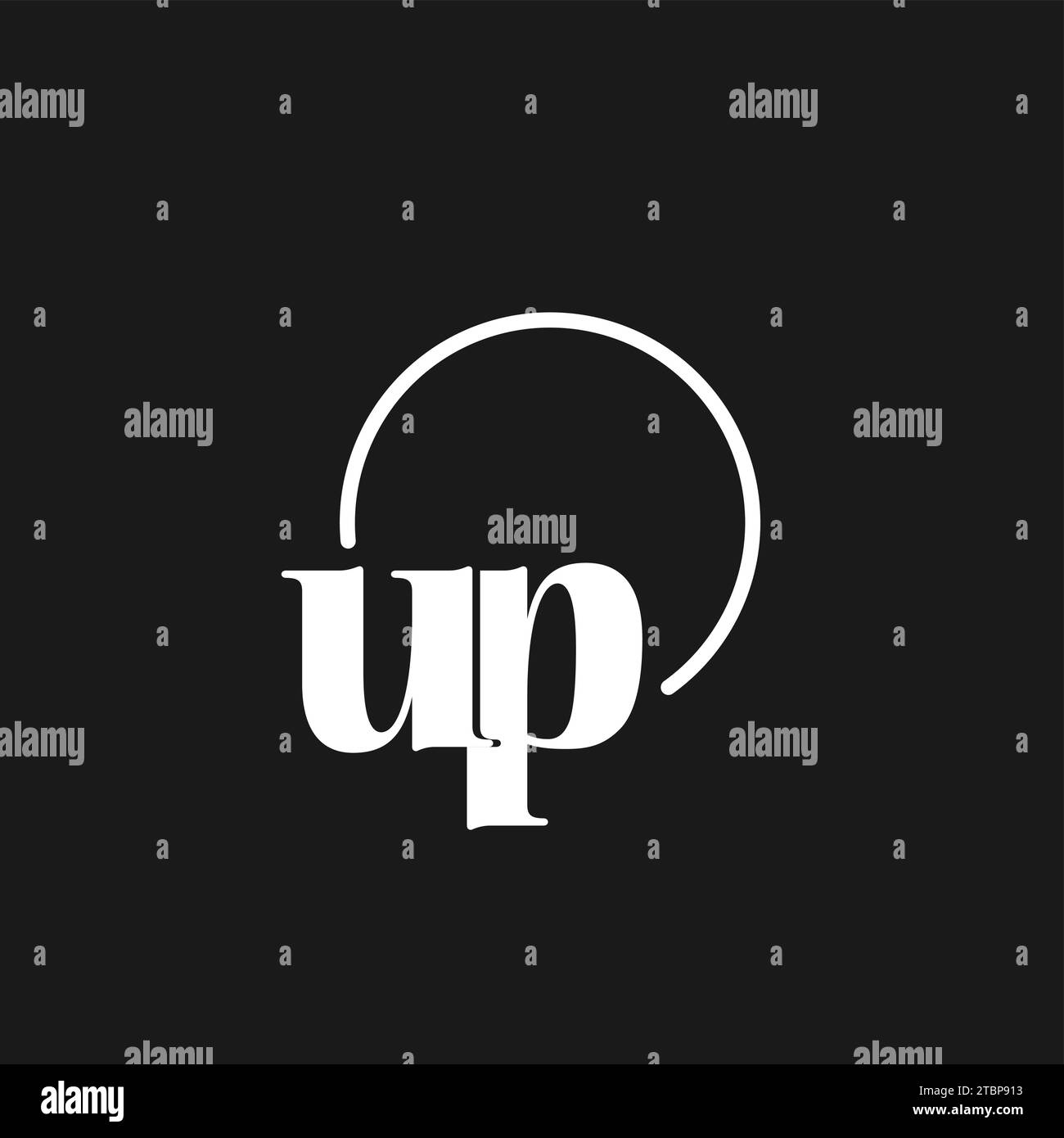 UP logo initials monogram with circular lines, minimalist and clean ...